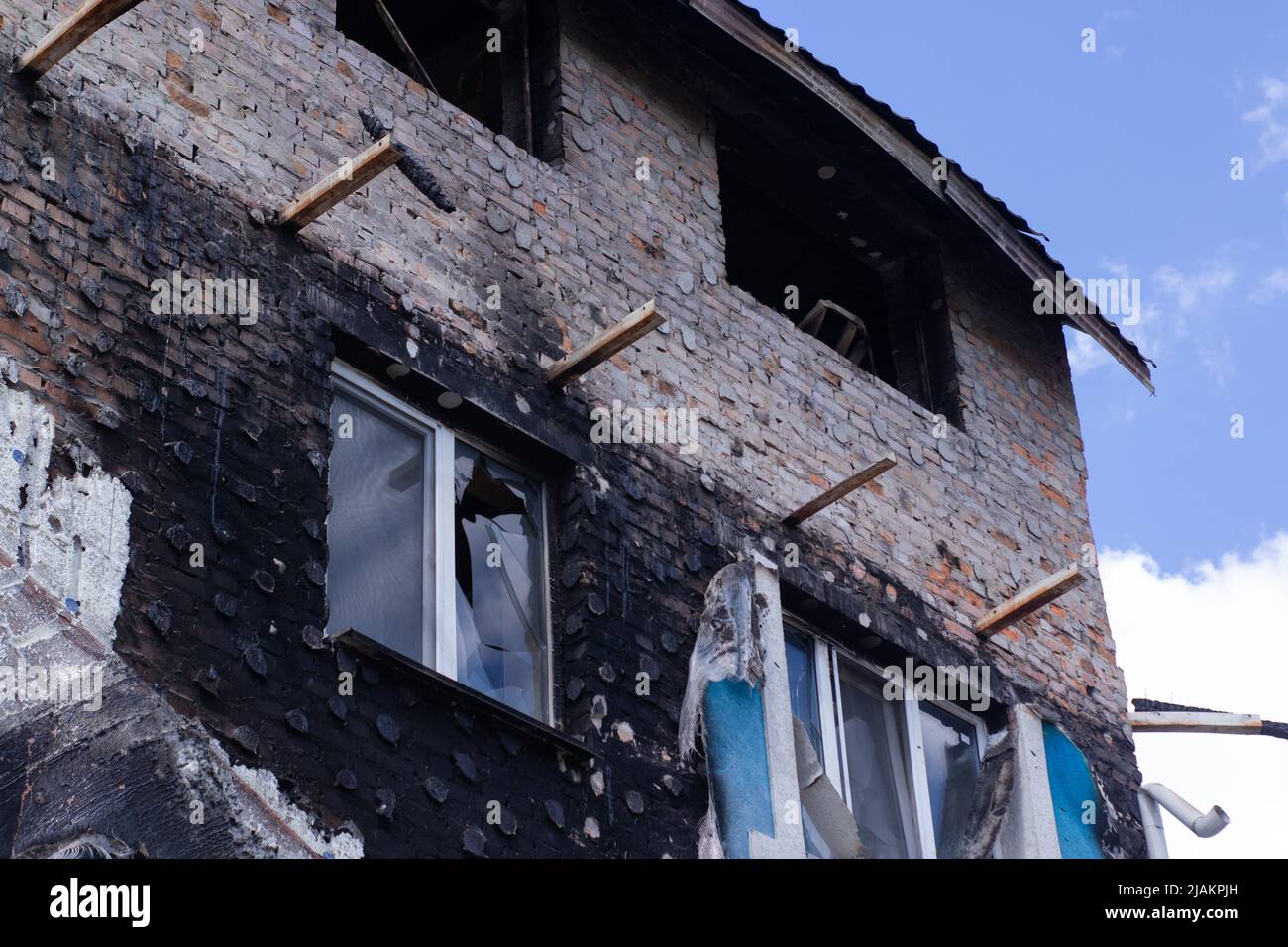 2022 Russian invasion in Ukraine. bombed building destroyed home ...
