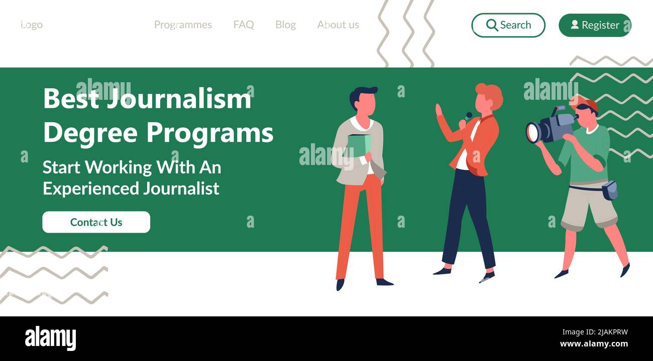 Best journalism degree programs, website page Stock Vector Image & Art ...