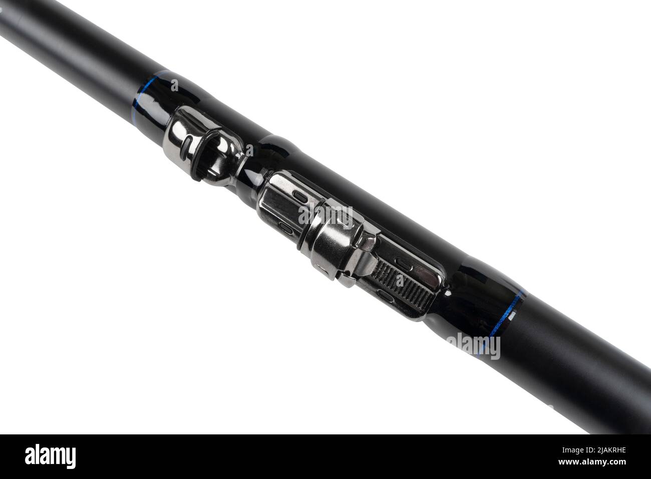 Fishing rod spinning close-up. Fishing rod. Rod rings isolated on white ...