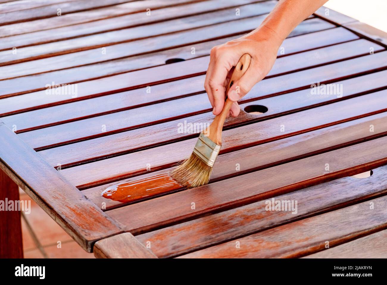 Apply teak oil hi-res stock photography and images - Alamy