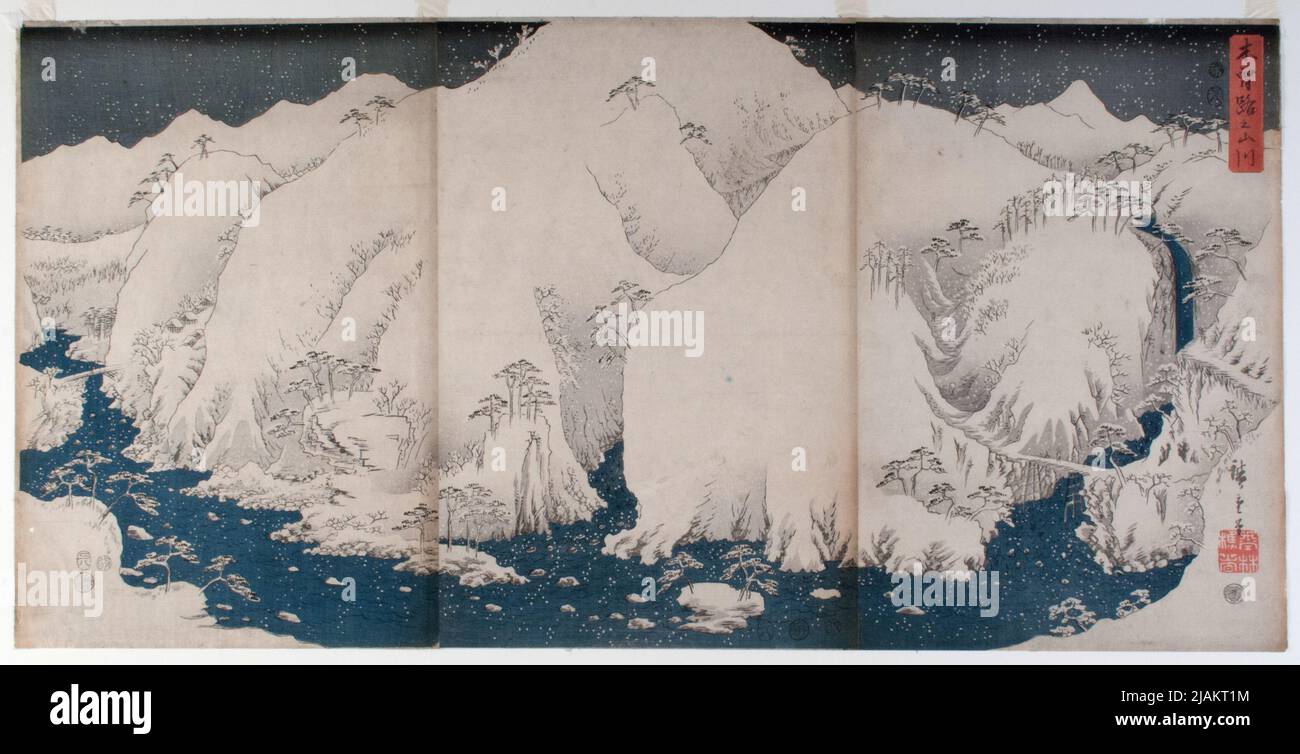 The mountains and rivers along the Kiso Road in the snow /Kiso ji no ...