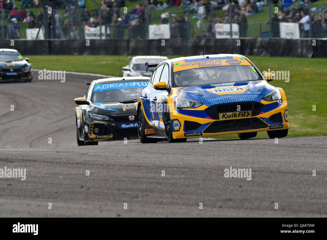 Ashley, Ash, Sutton driving the Ford Focus NAPA Racing car at Thruxton ...