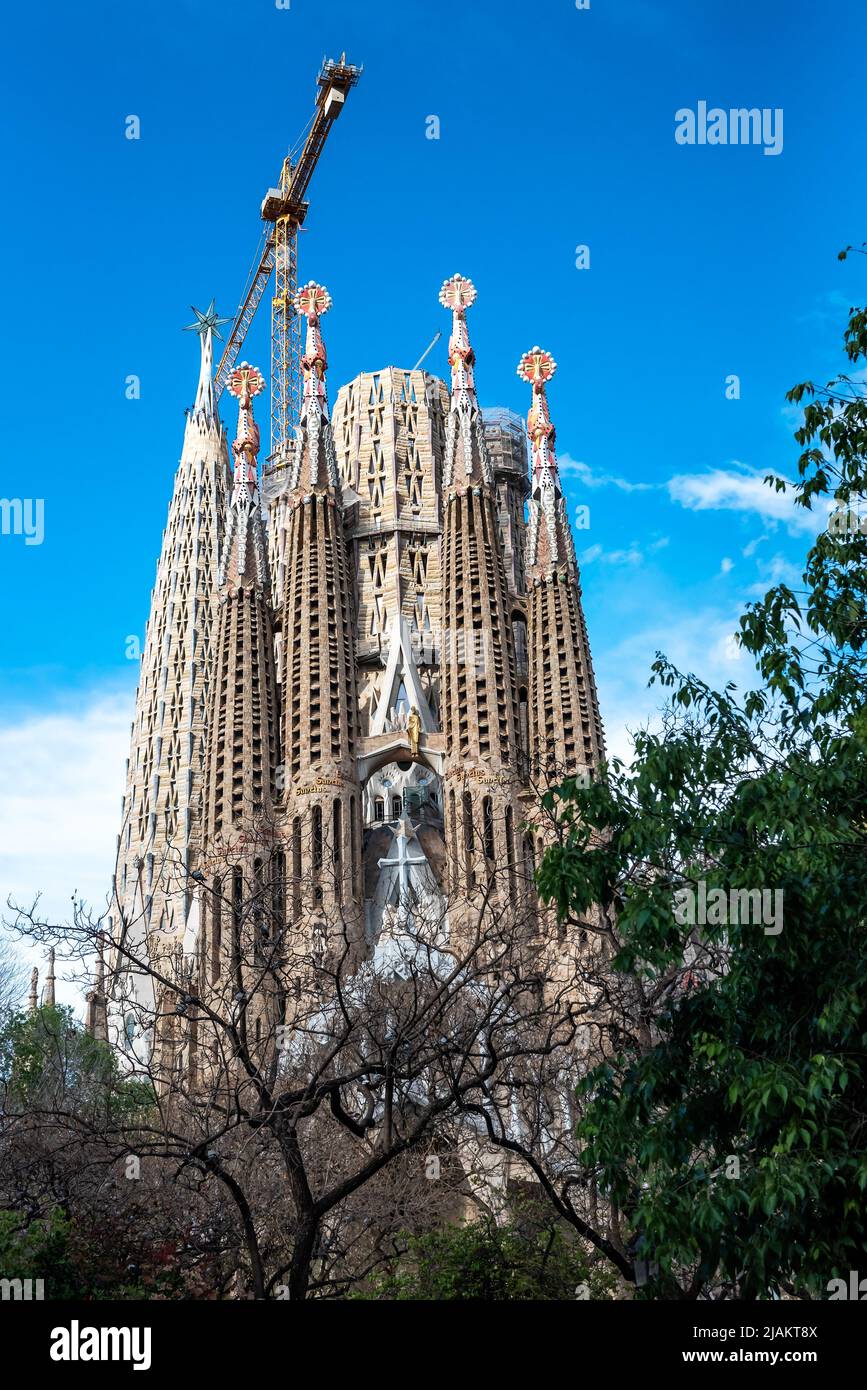 Holy Family Basilica - La Sagrada Familia in Barcelona, Spain Stock ...