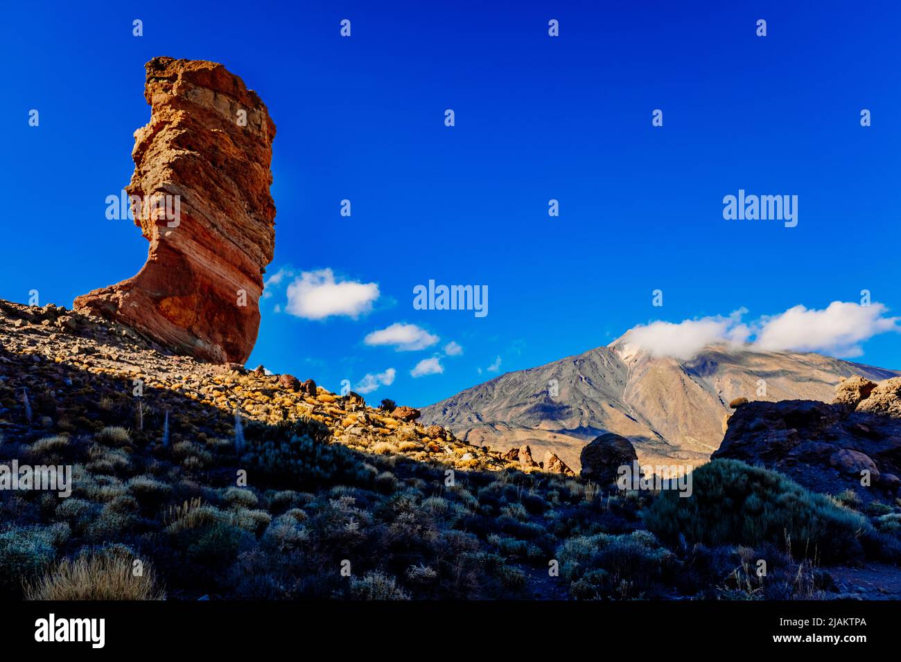 Los Roques are volcanic rock formations in Tenerife, some near the peak ...