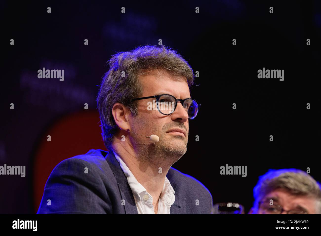 Hay-on-Wye, Wales, UK. 31th May, 2022. Marcus Brigstocke, Carrie ...