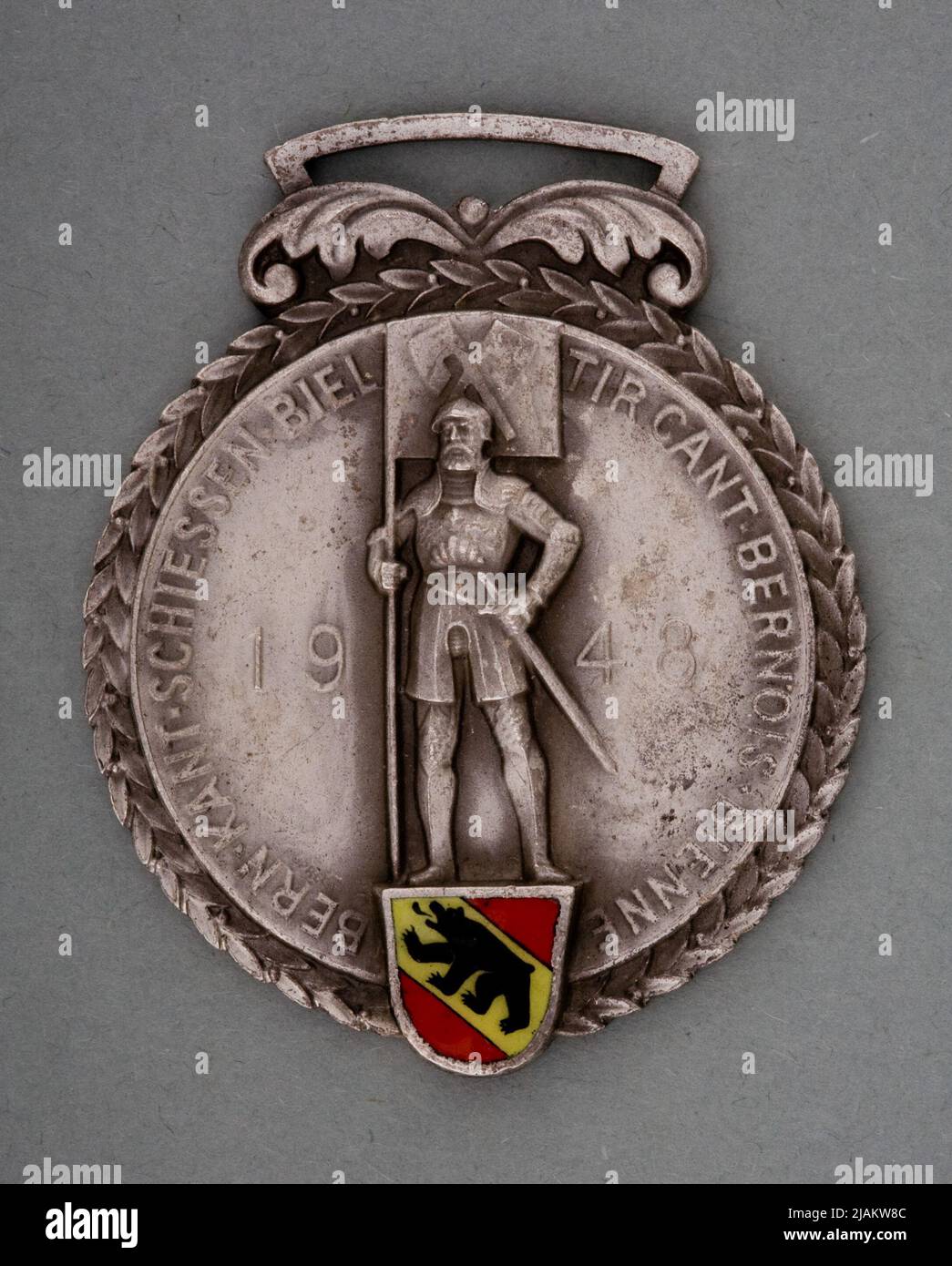 Commemorative badge of the shooting competition in the city of Biel ...