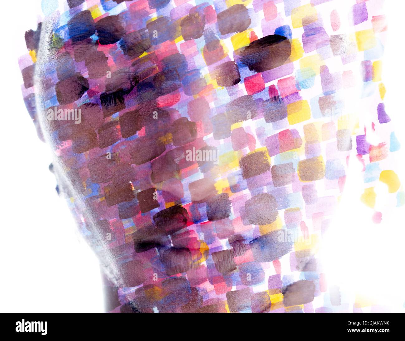 Paintography. A portrait of emotional overwhelm Stock Photo - Alamy