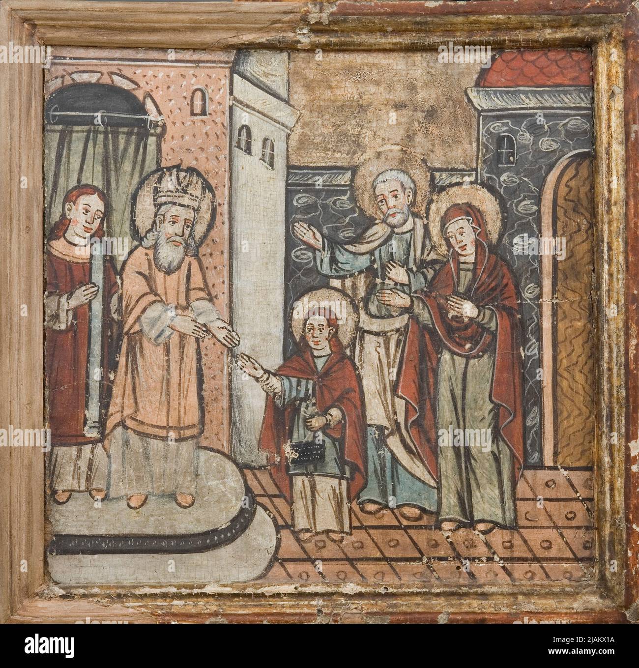 Mary's introduction to the temple (offering) in a row of Christmas ...