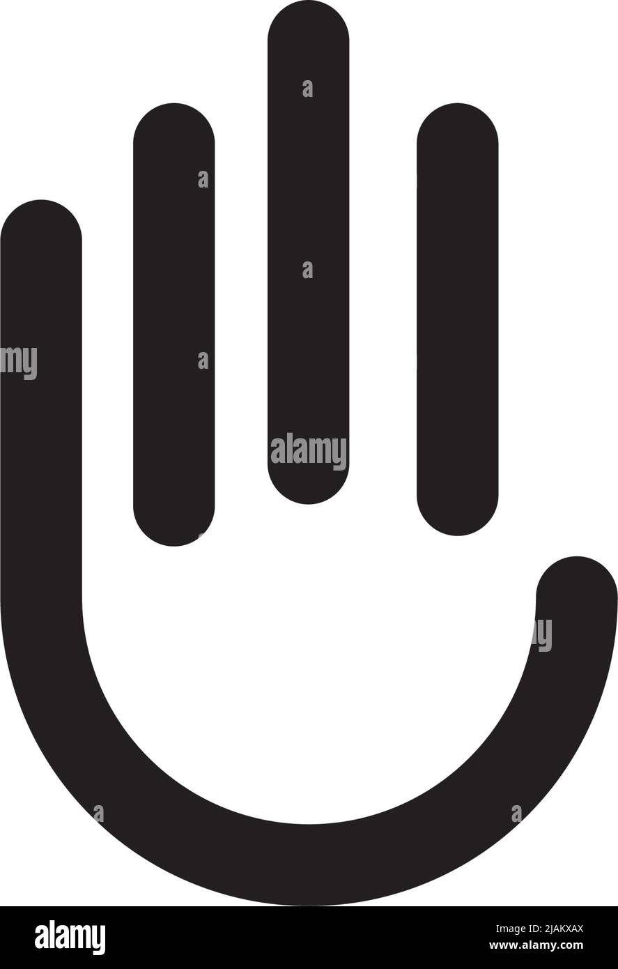 Hand palm line art mono line vector logo design Stock Vector Image ...