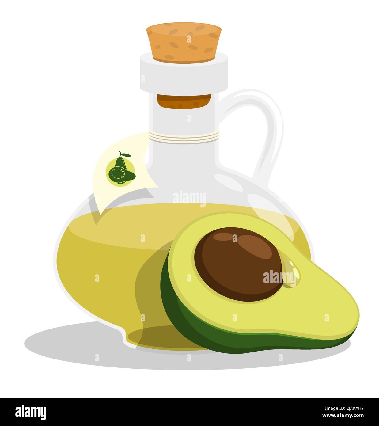 Glass jug with avocado oil. Natural oils for cooking and beauty ...