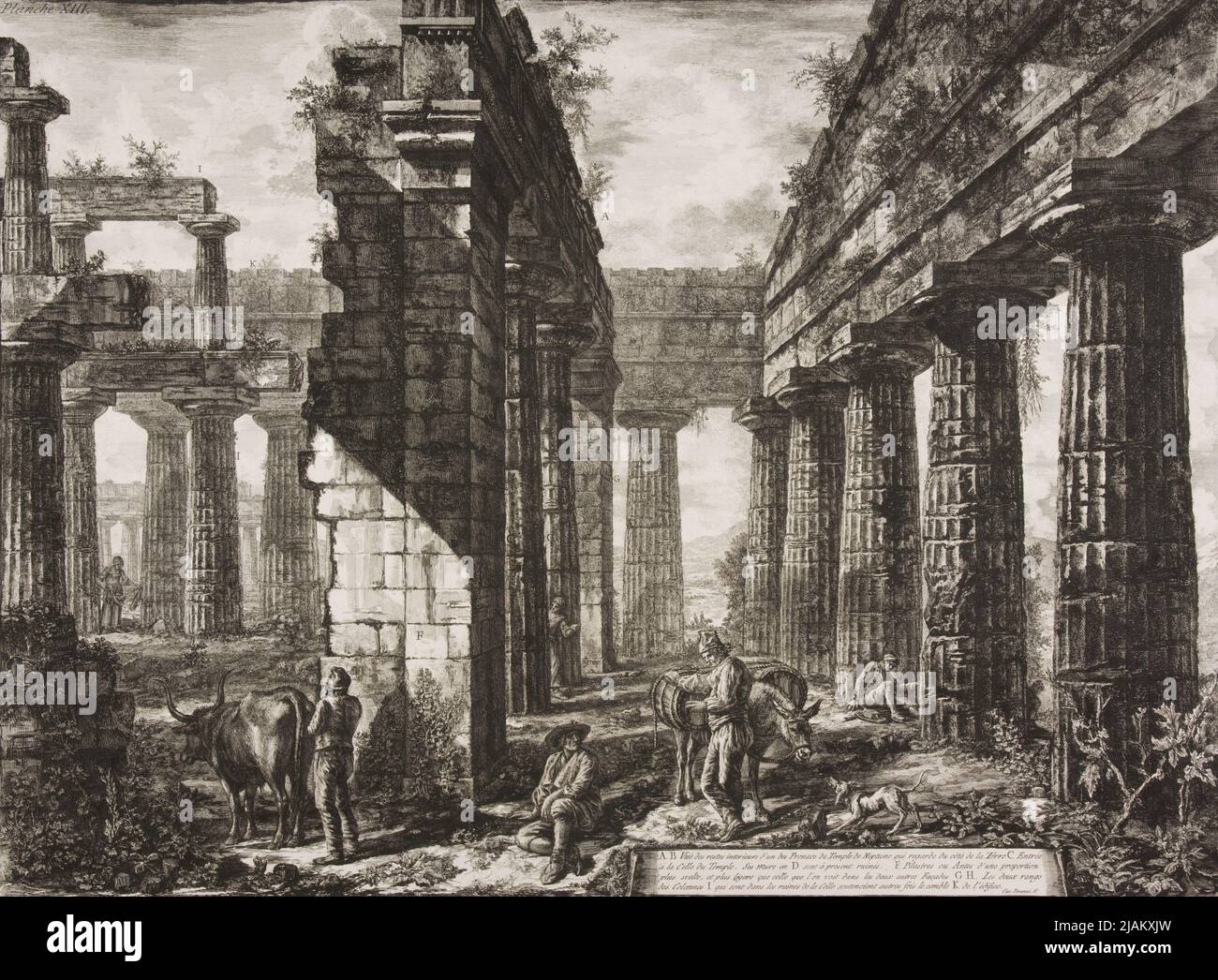 A b View of the interior remains of one of the pronaos of the Neptune ...