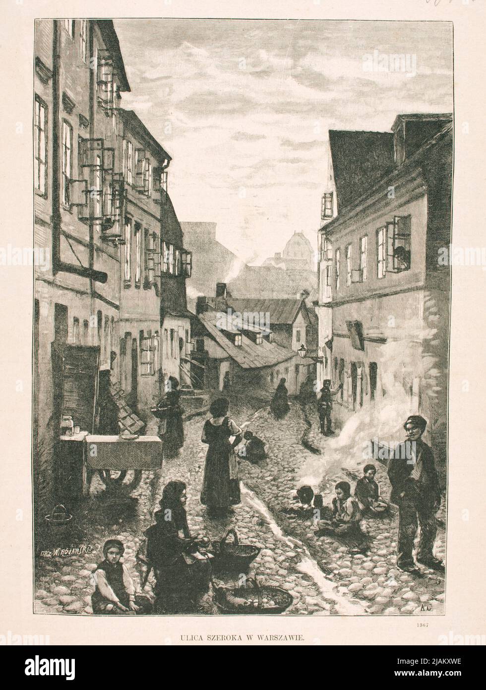 Warsaw Wide street in Warsaw Bojarski, Władysław (1843 1912), Gierymski, Aleksander (1850 1901 ...