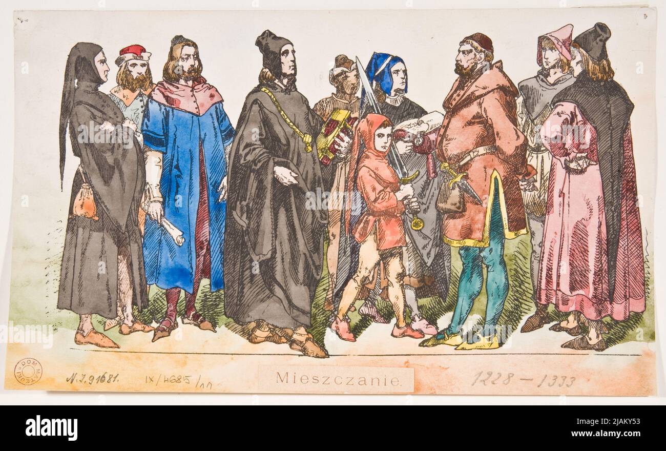 Townspeople 1228 1333 Lithography: Salb M. (edition) & Jan Matejko ...