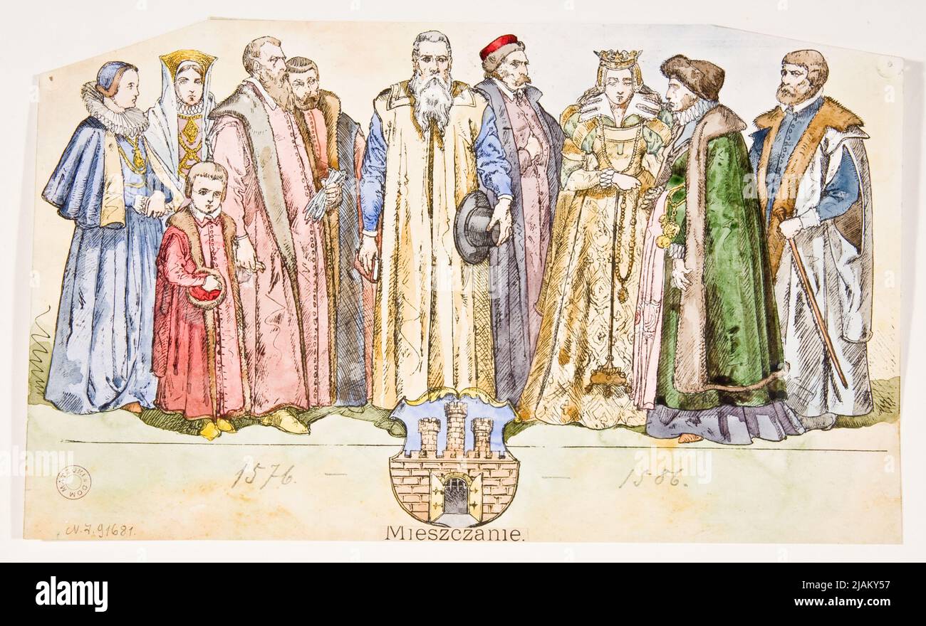 Townspeople 1576 1586 Lithography: Salb M. (edition) & Jan Matejko ...