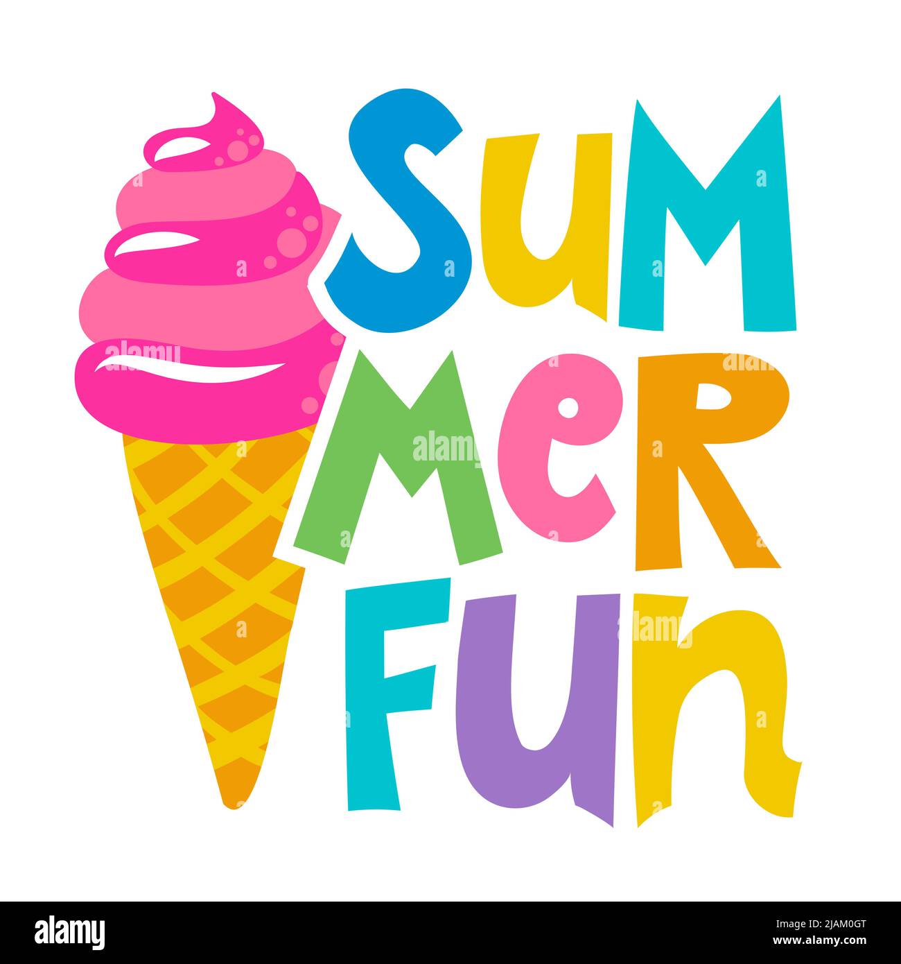 Summer Fun - Motivational quotes. Hand painted brush lettering with ...