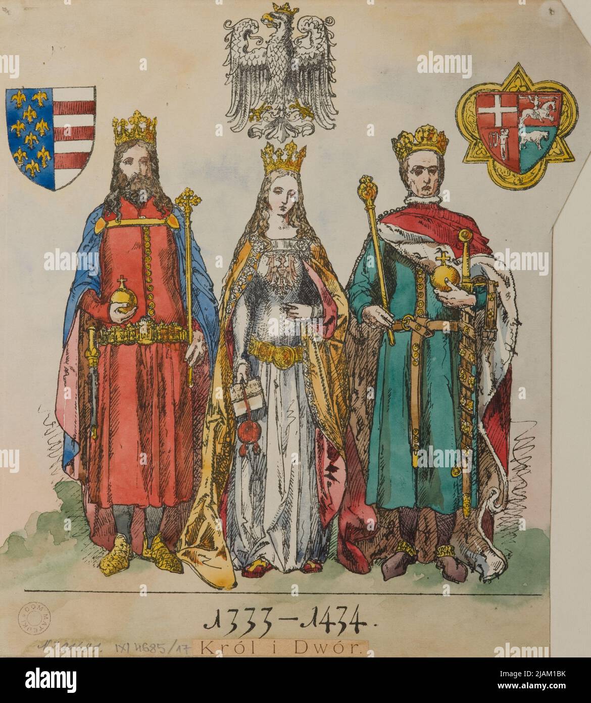 King and court. 1333 1434 Lithography: Salb M. (edition) & Jan Matejko ...