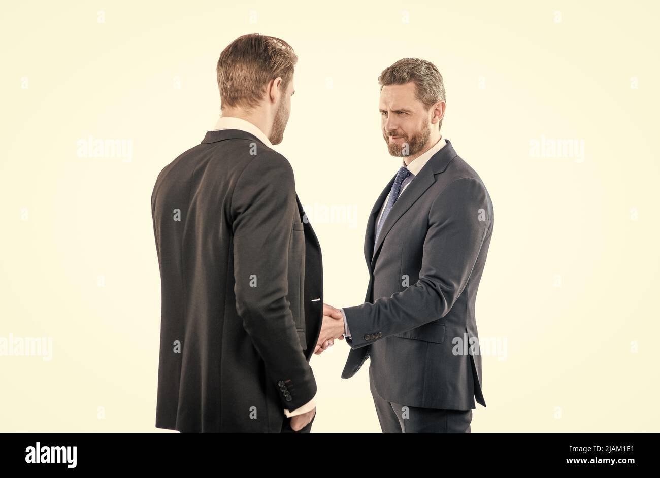 businessmen on meeting. boss and employee. partners after business deal ...