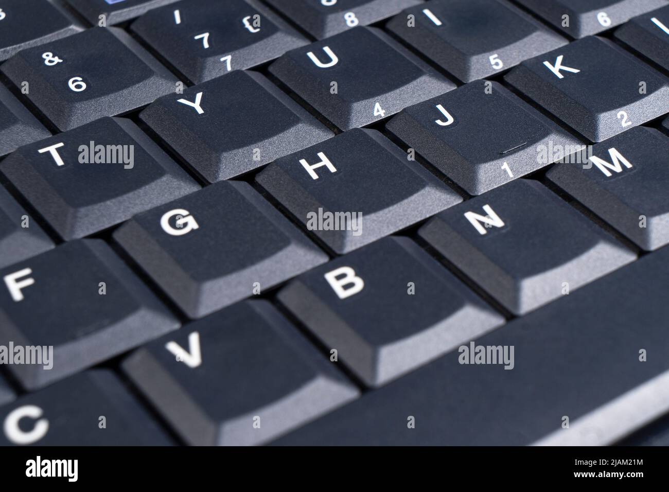 Closeup of a modern computer keyboard keys. Close up view of a business ...