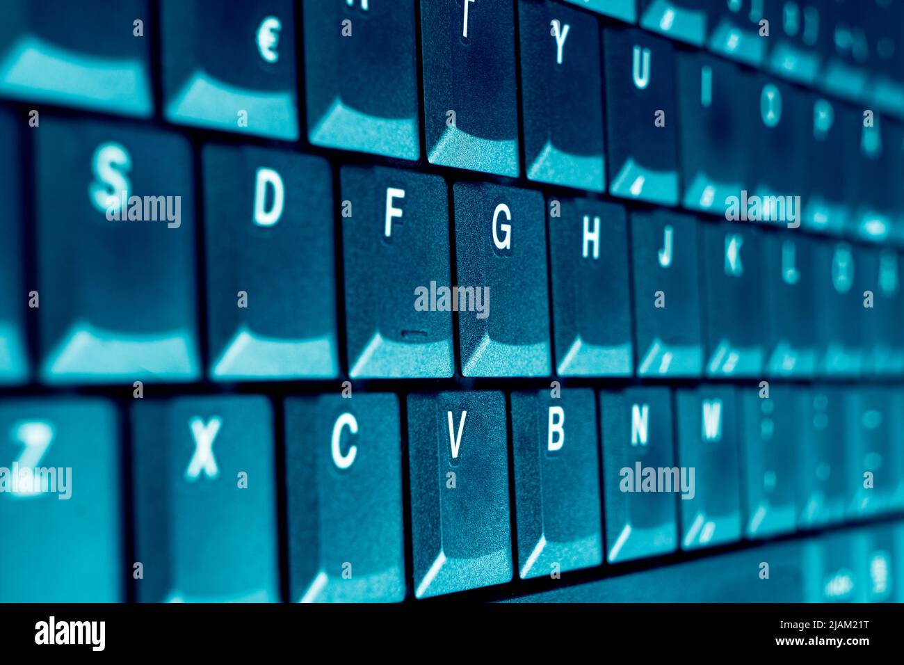 Closeup of a modern computer keyboard keys. Close up view of a business ...