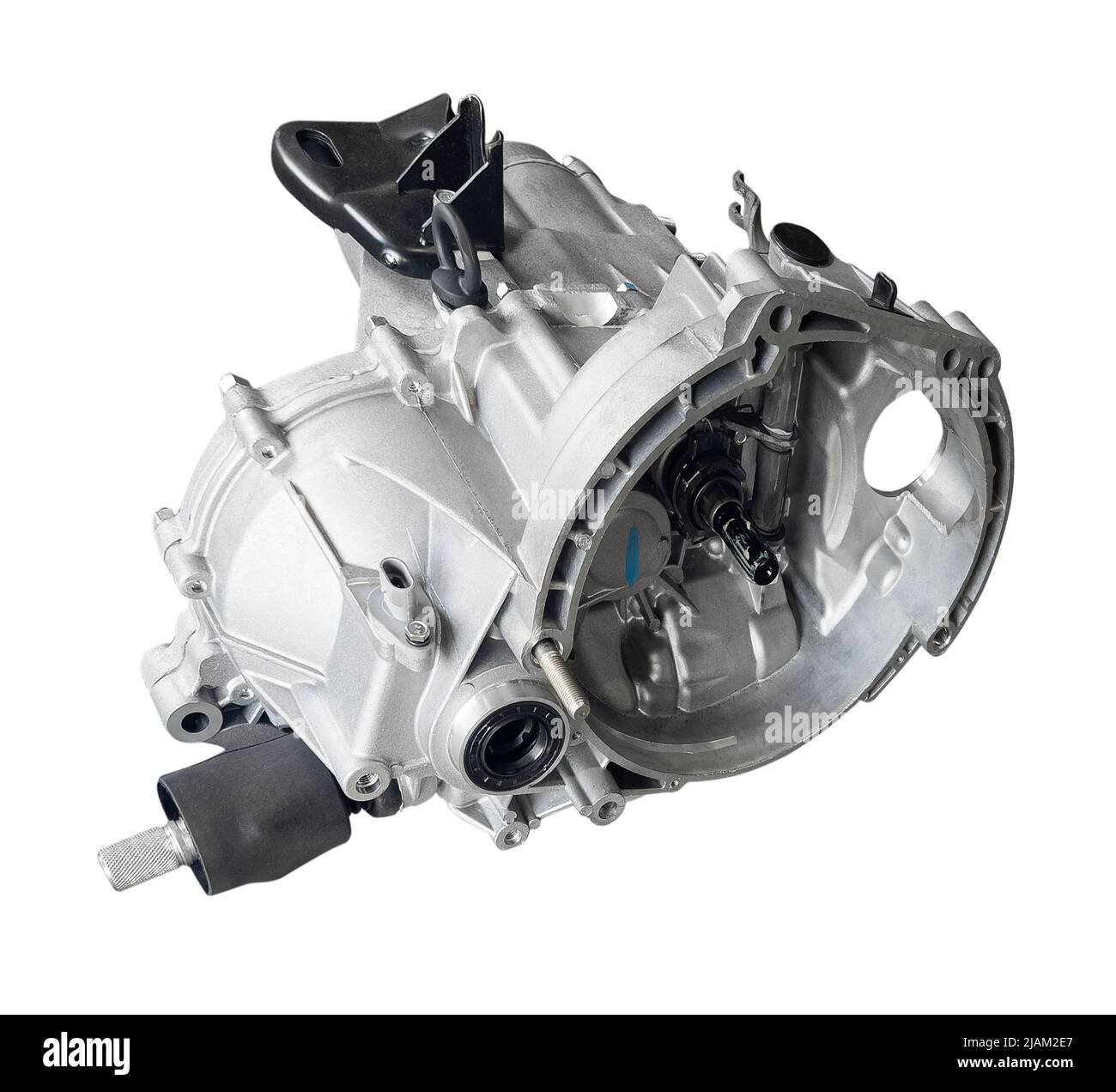 Car transmission parts isolated. Manual gear box isolated on a white ...