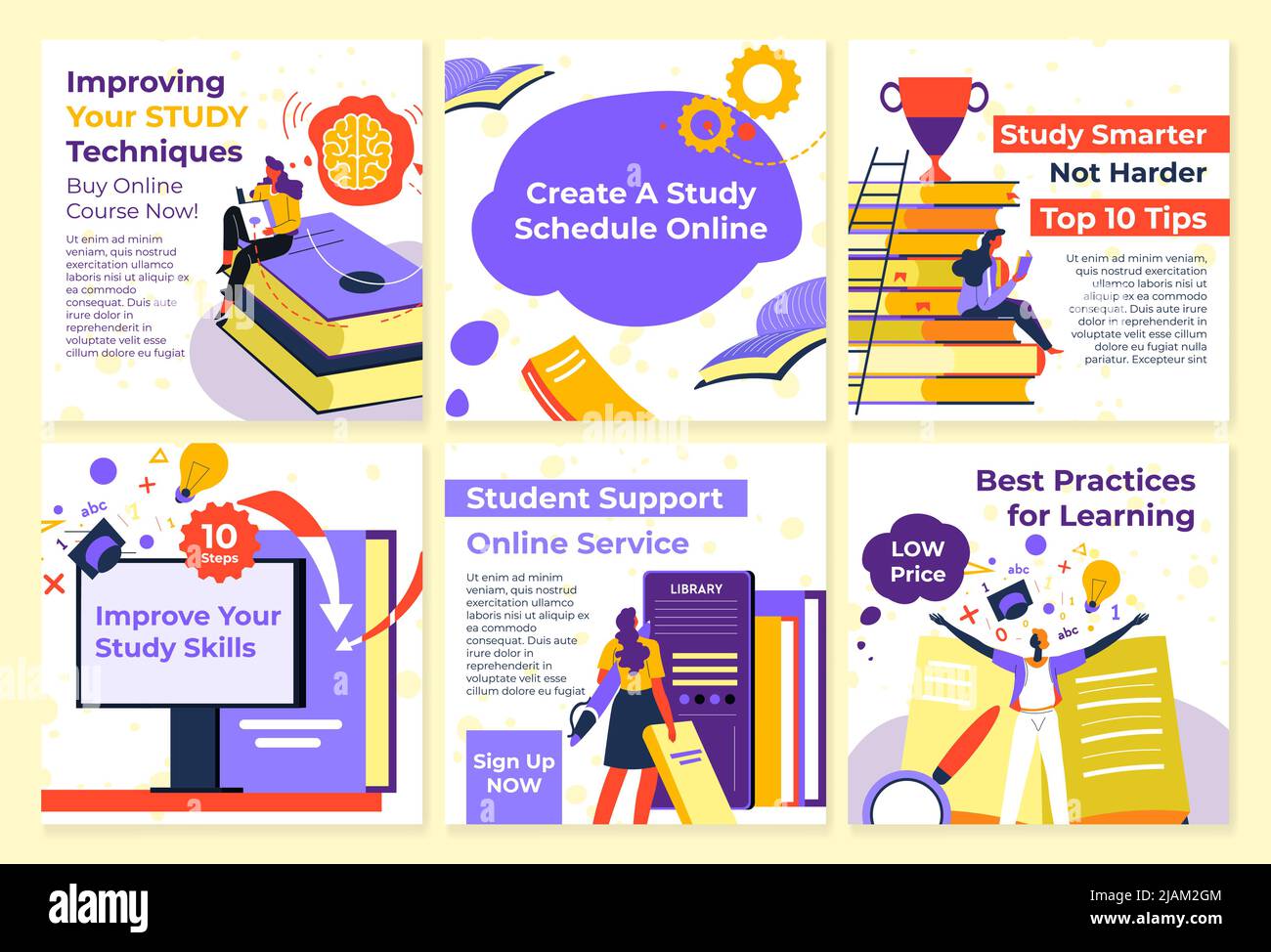 Study set banner Stock Vector Images - Alamy