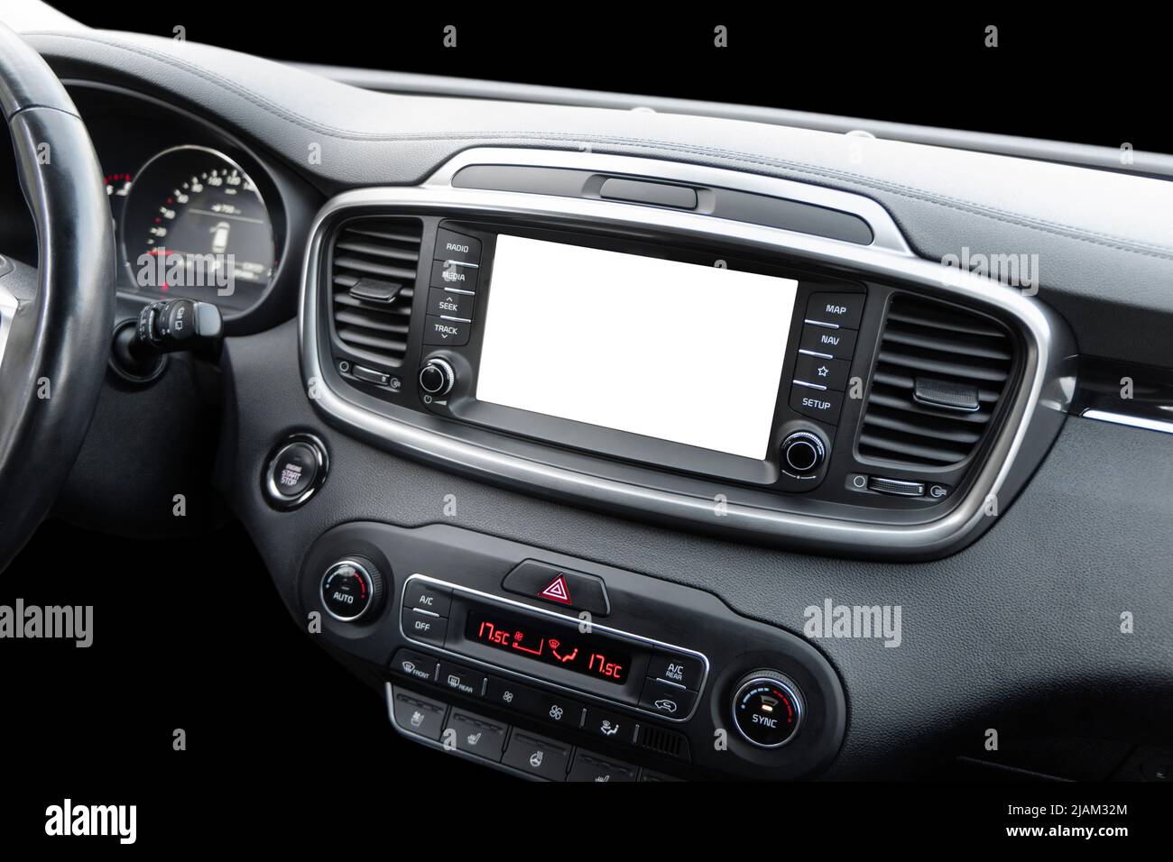 Monitor in car with isolated blank screen use for navigation maps and ...