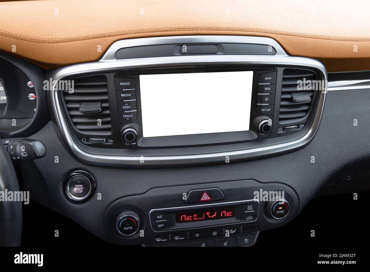 Monitor in car with isolated blank screen use for navigation maps and ...