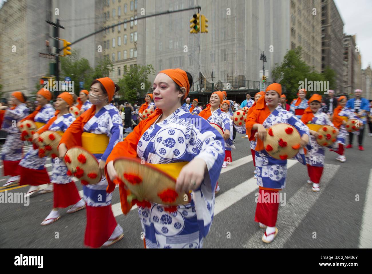 Japanese folk dancers perform at the first ever Japan Day Parade on ...