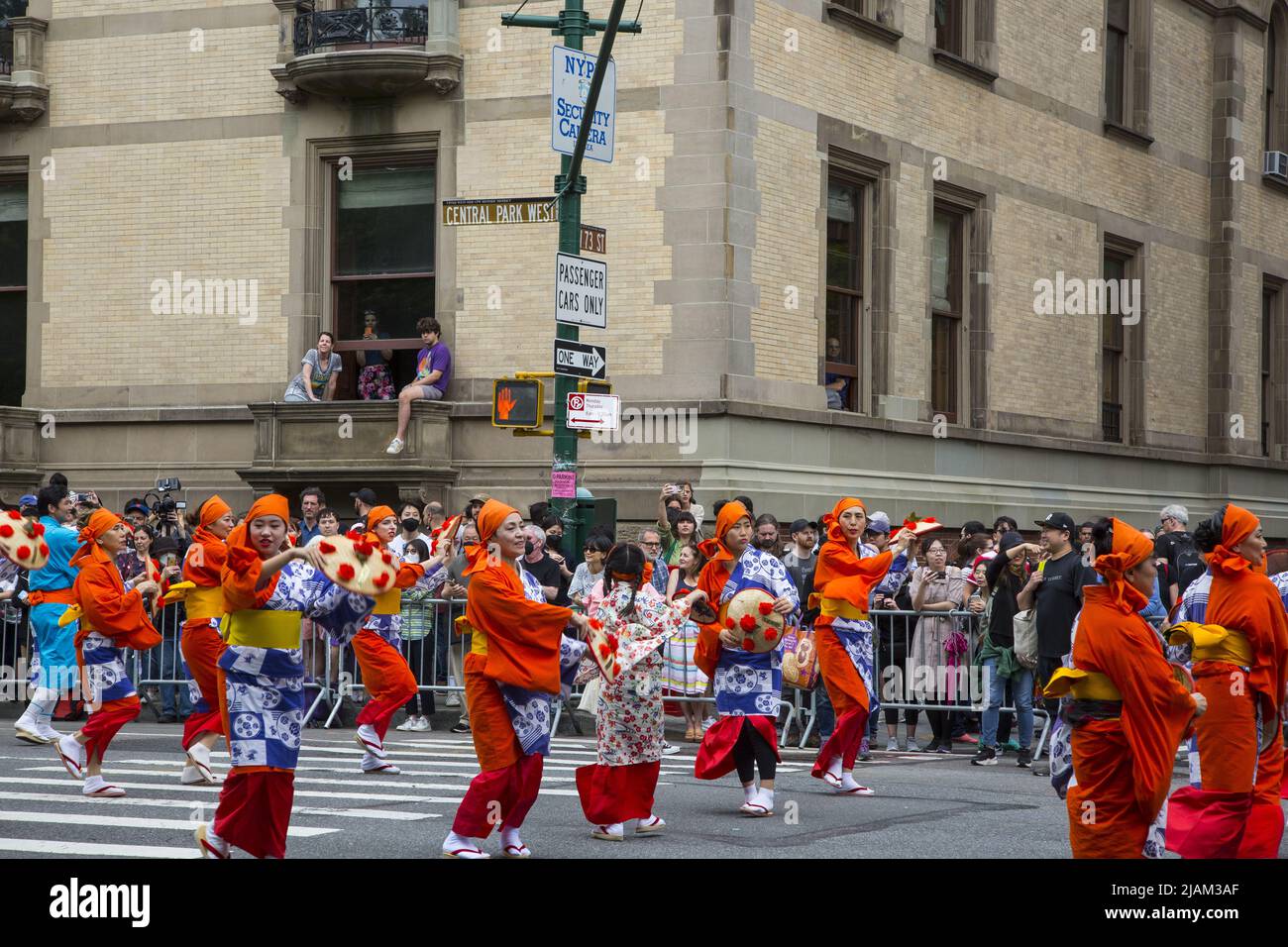 Japanese folk dancers perform at the first ever Japan Day Parade on ...