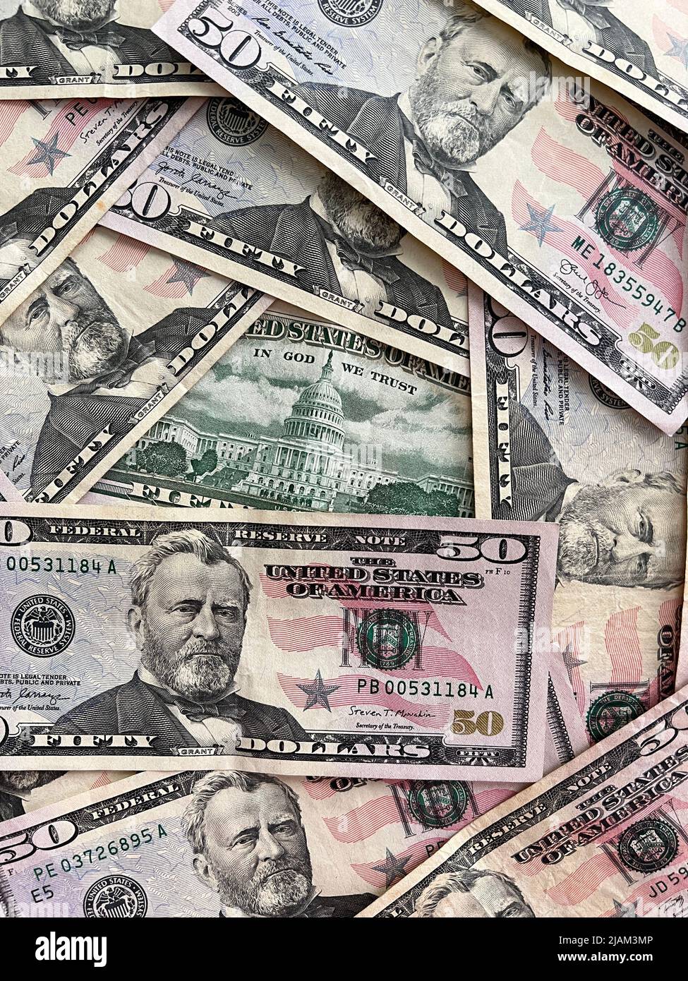 Ulysses S. Grant, 18th US president is on the face of the $50 bill. The ...