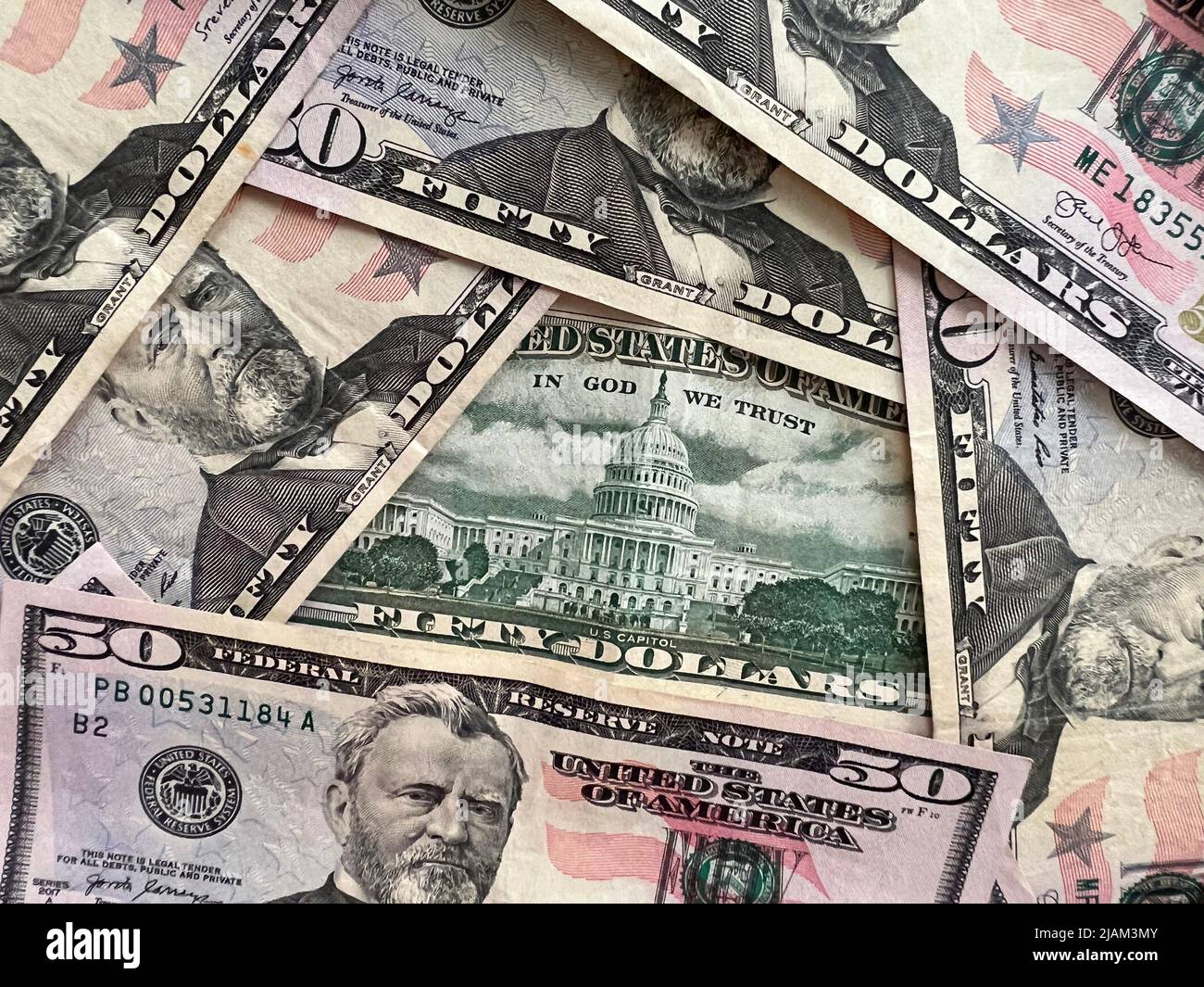 Ulysses S. Grant, 18th US president is on the face of the $50 bill. The ...