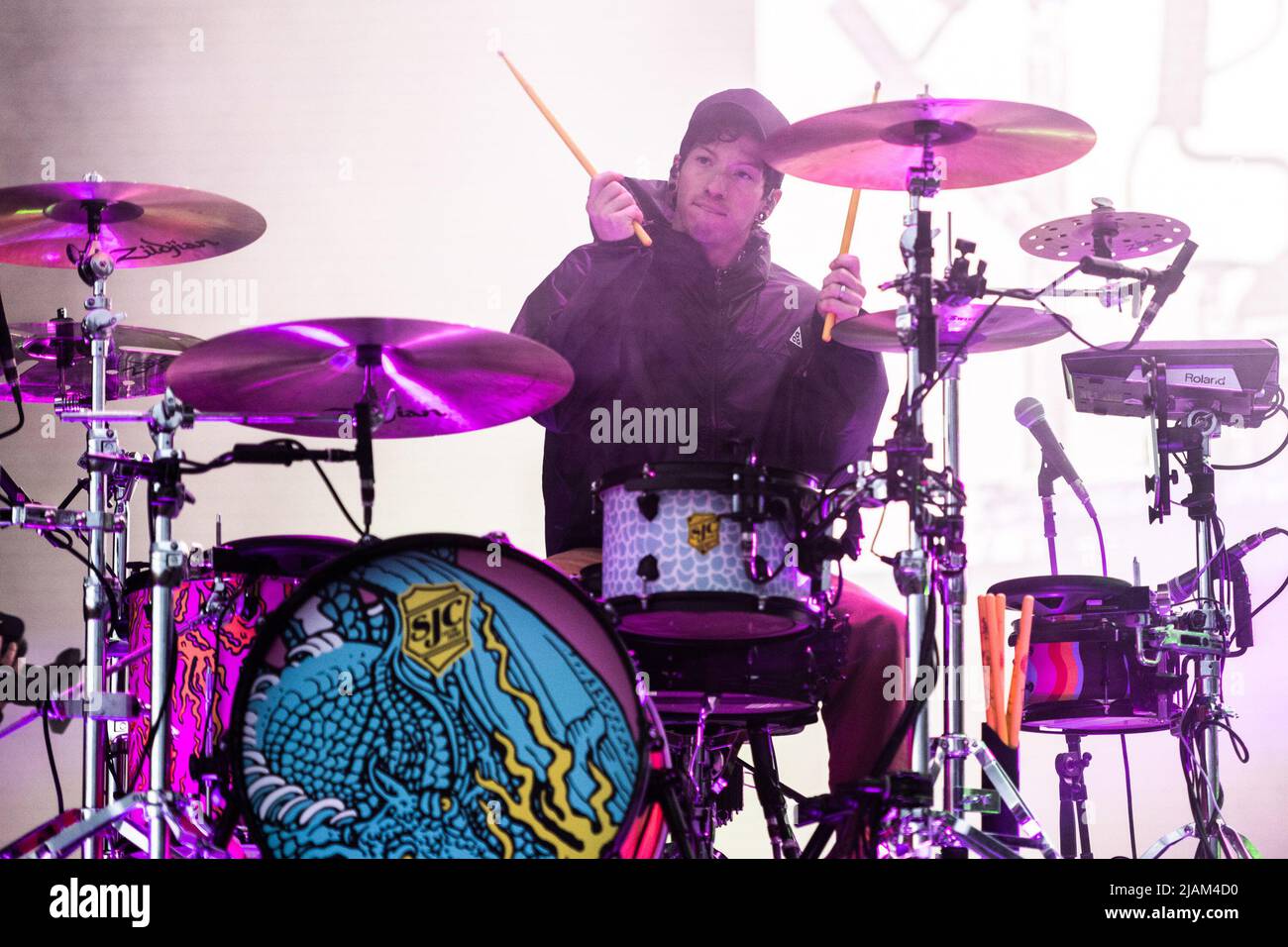 Twenty One Pilots - Josh Dun performs during the 2022 BottleRock Napa ...