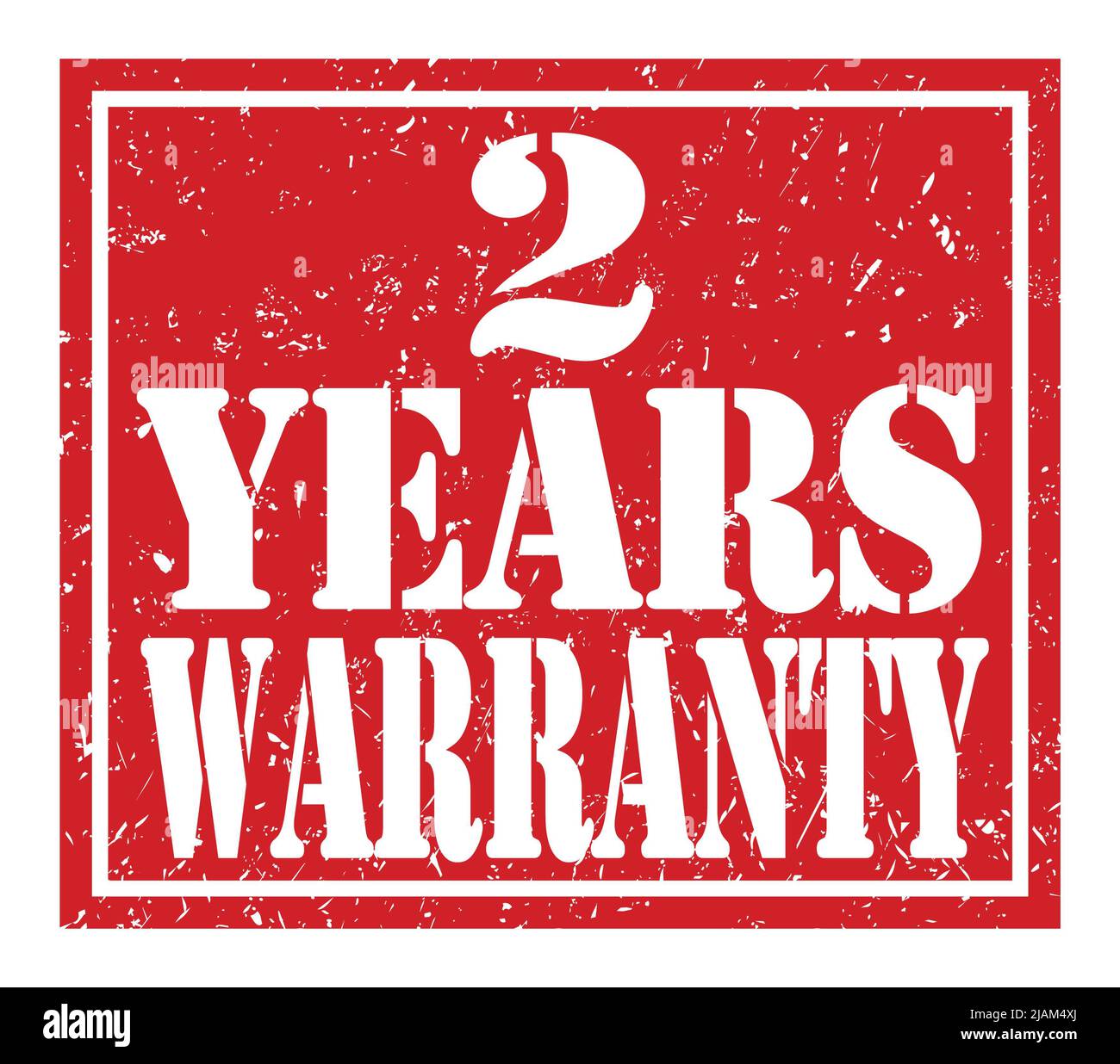 2 YEARS WARRANTY, words written on red stamp sign Stock Photo - Alamy