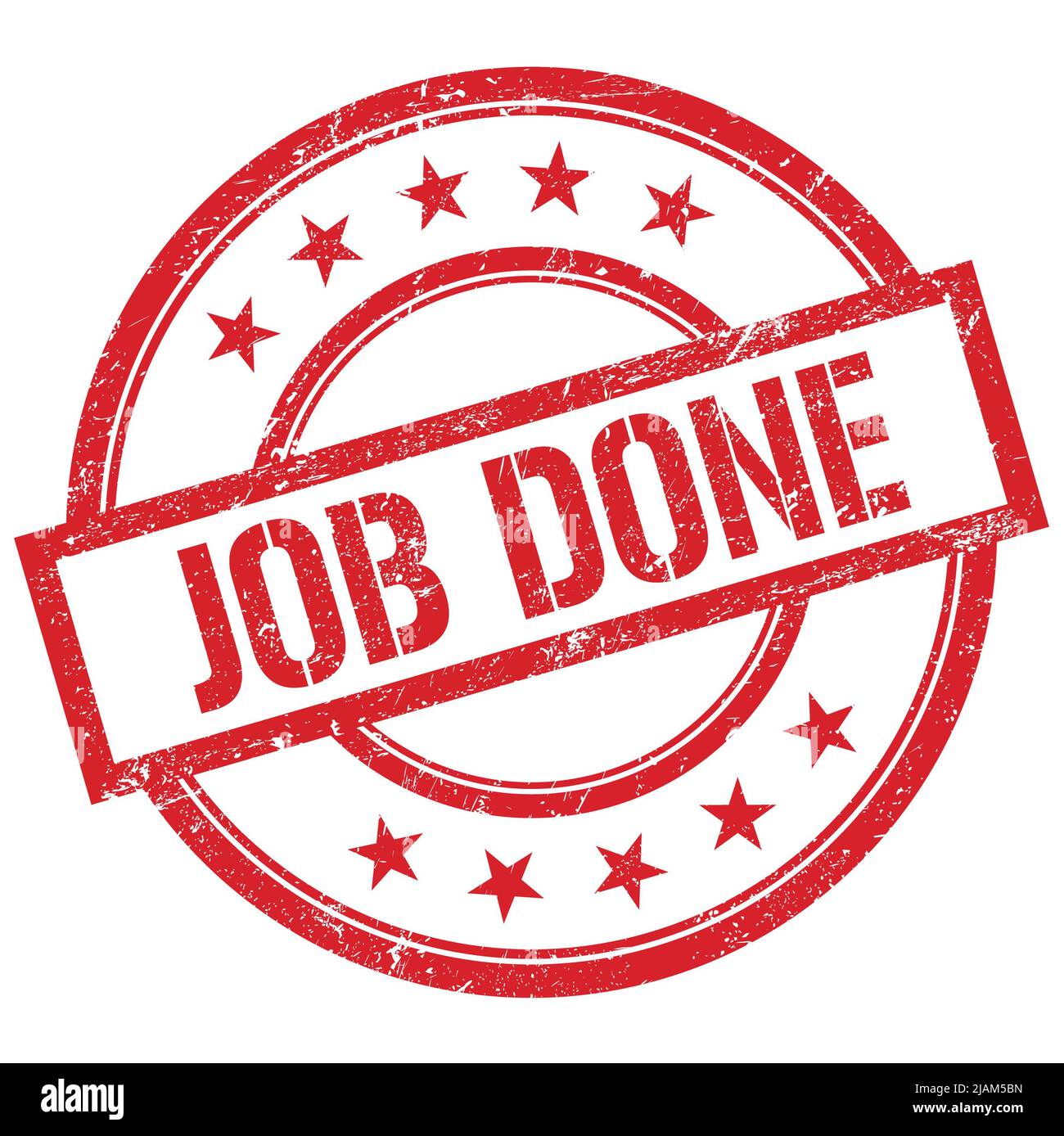 JOB DONE text written on red round vintage rubber stamp Stock Photo - Alamy