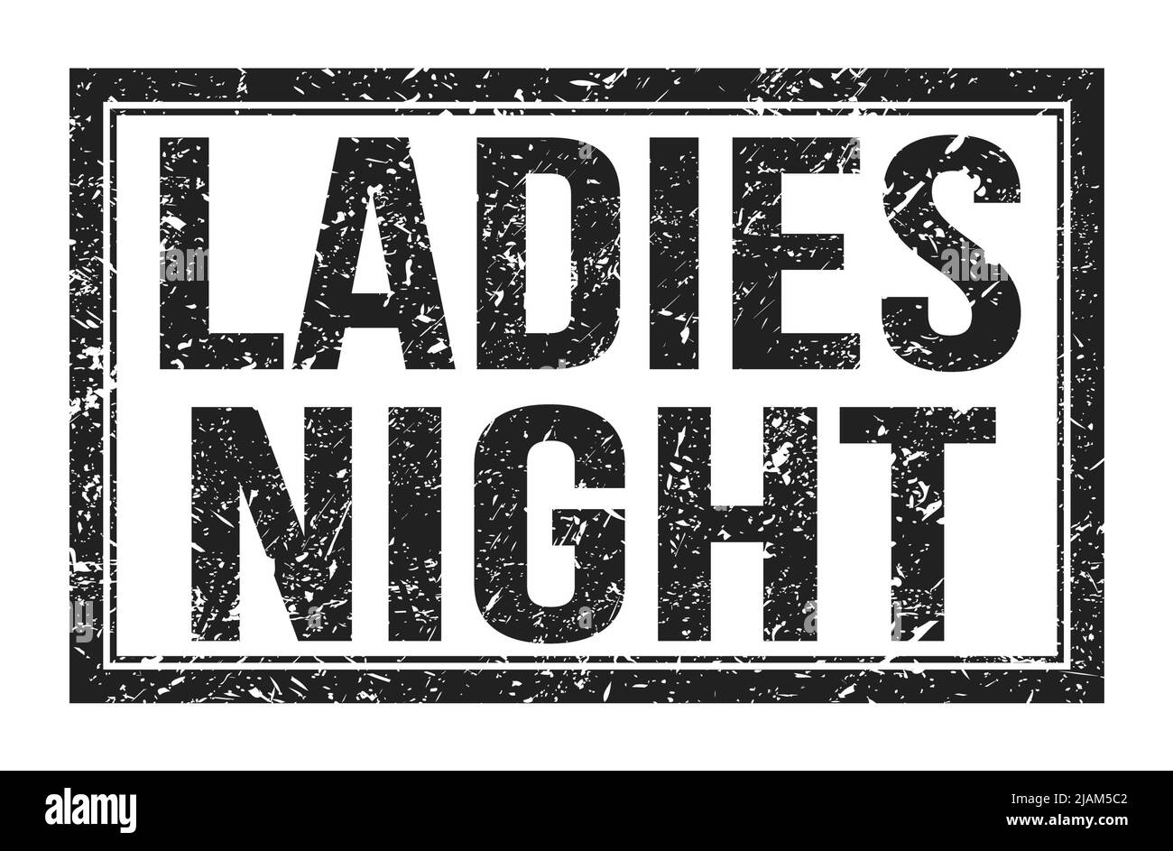 LADIES NIGHT, words written on black rectangle stamp sign Stock Photo ...