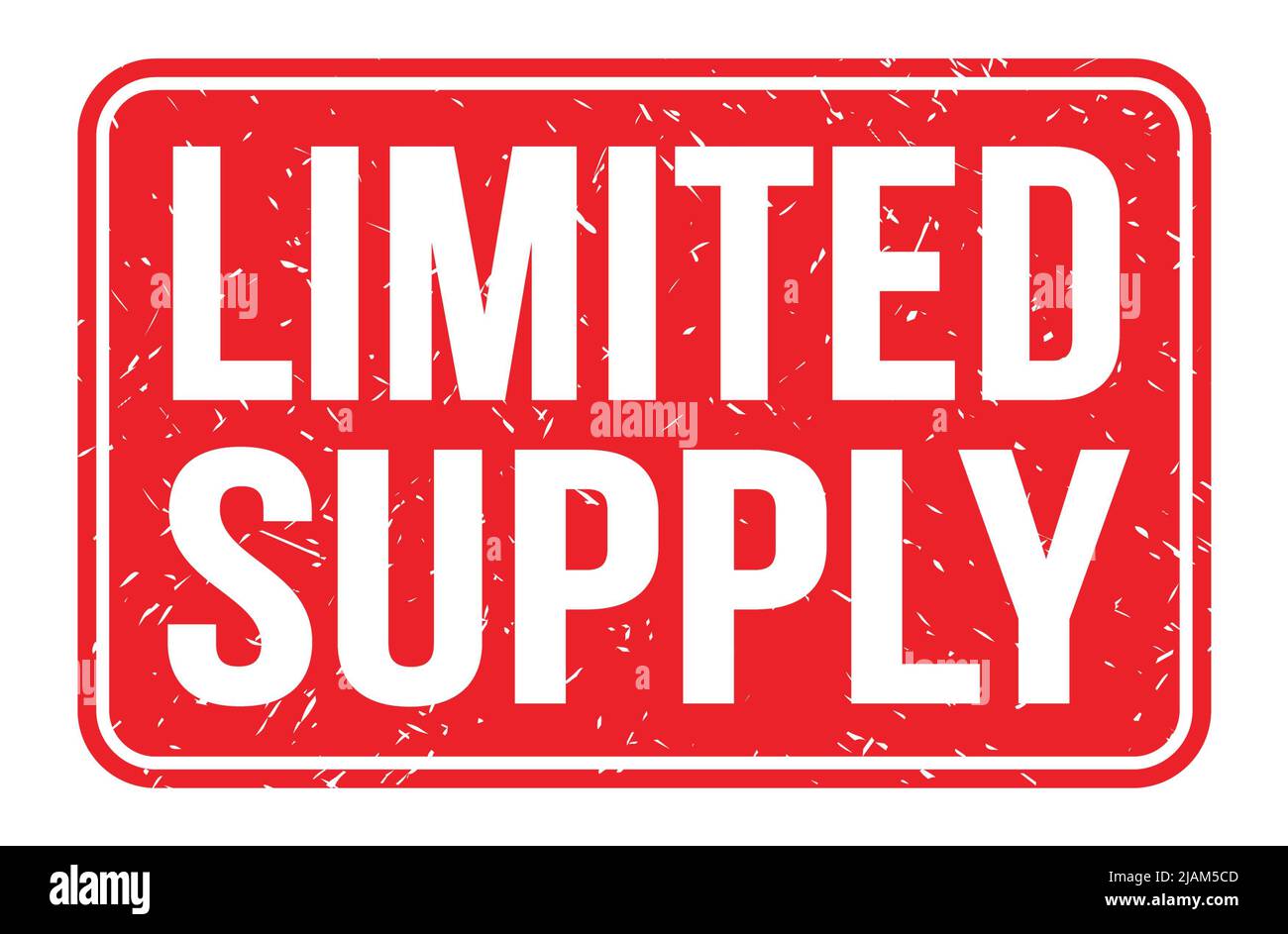 LIMITED SUPPLY, words written on red rectangle stamp sign Stock Photo ...