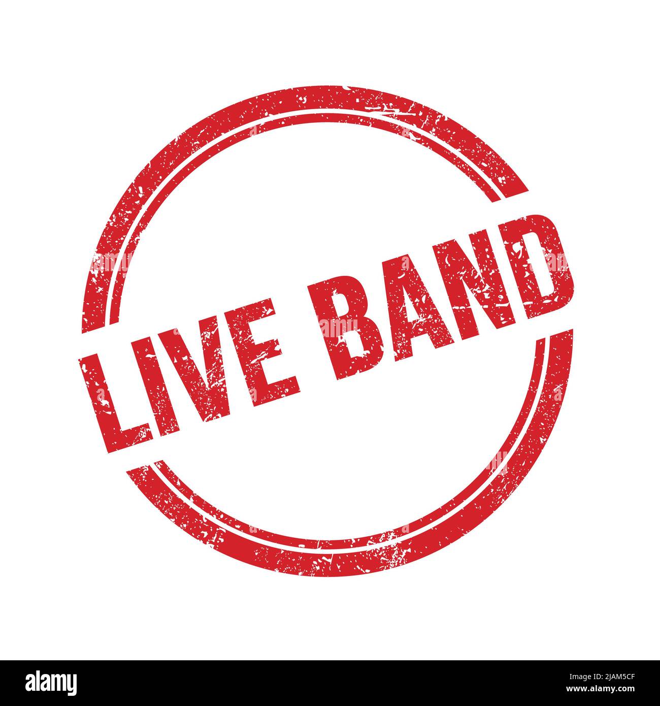 LIVE BAND text written on red grungy vintage round stamp Stock Photo ...