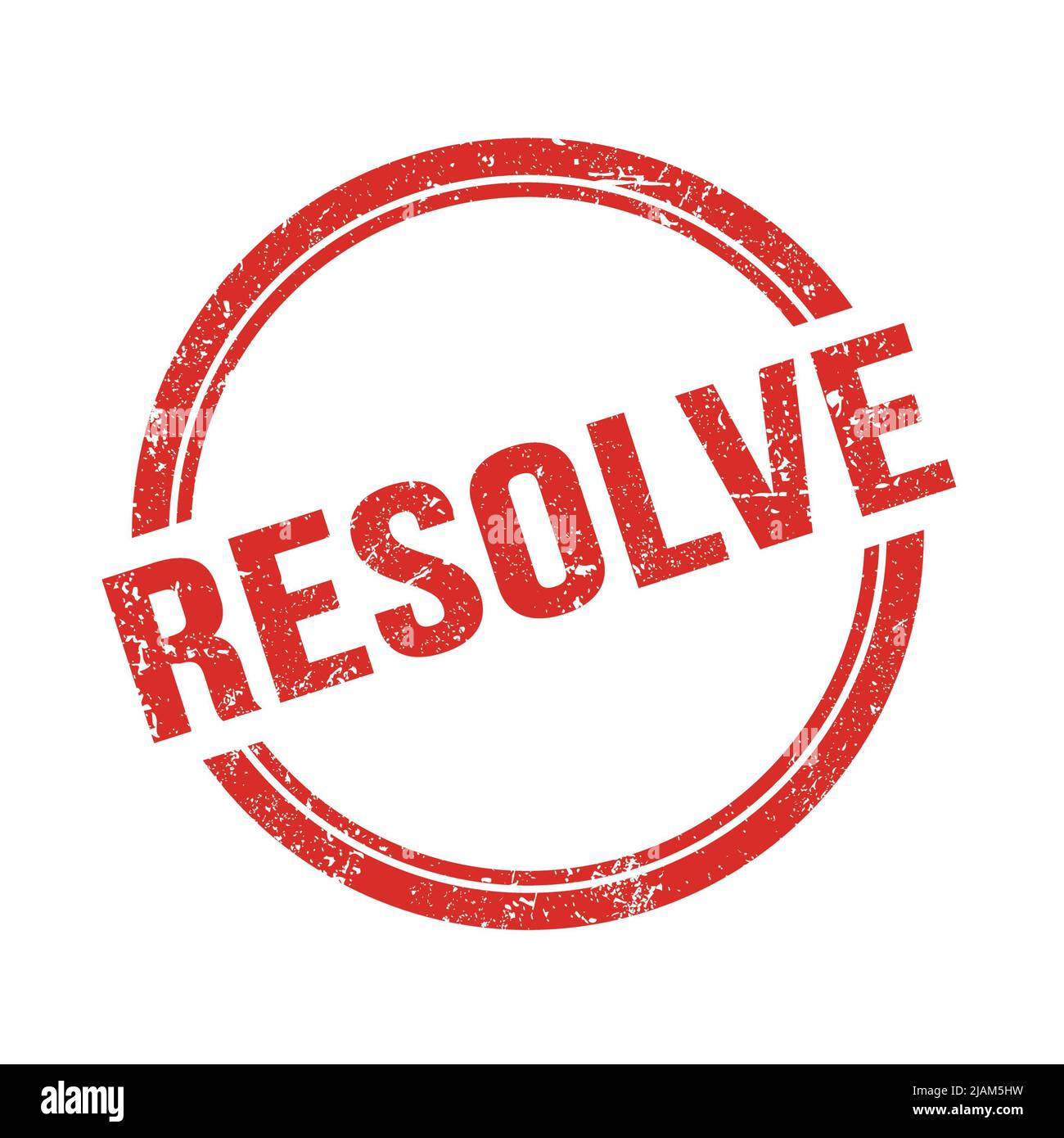 RESOLVE text written on red grungy vintage round stamp Stock Photo - Alamy