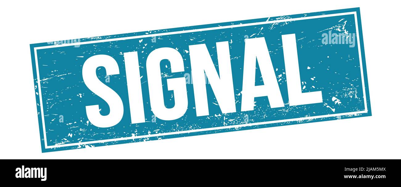 SIGNAL text on blue grungy rectangle stamp sign Stock Photo - Alamy