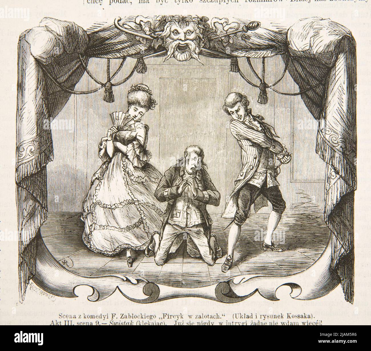 A Scene from the Comedy of Franciszek Zabłocki Fircyk in Courtship According to the drawing of ...