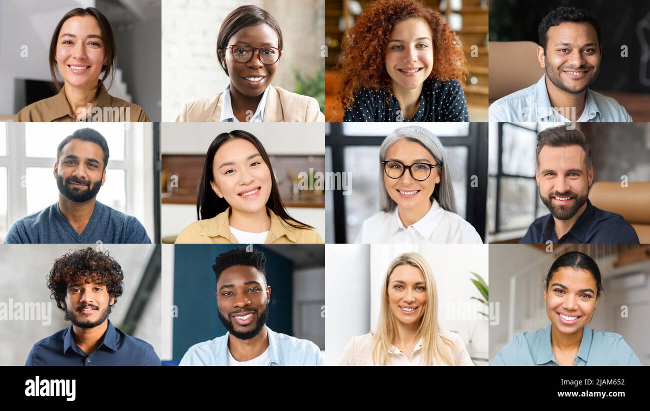 Computer monitor screen with a group of multiracial people, multiracial ...