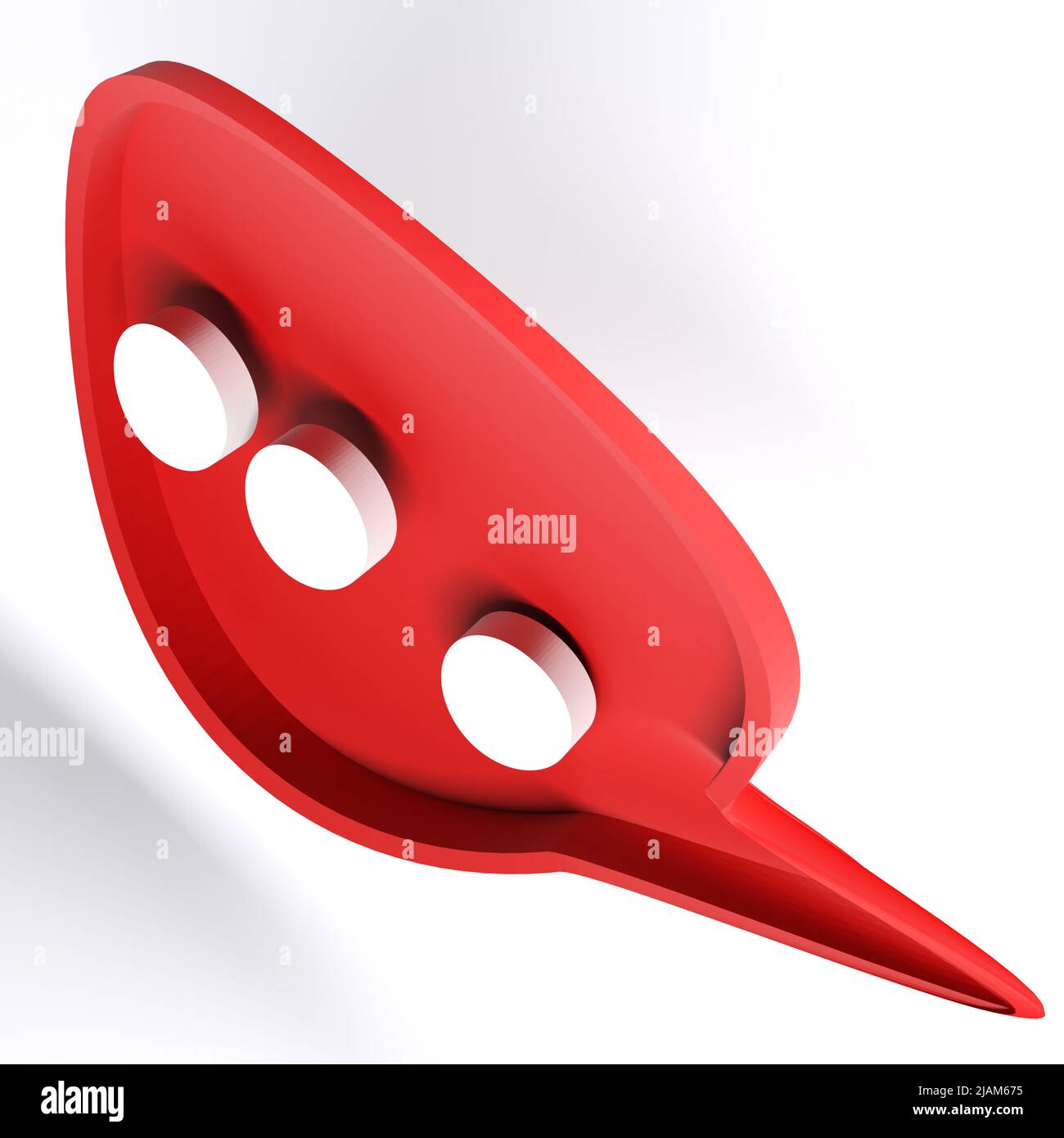 Dialog red icon isolated on white background - 3D rendering ...