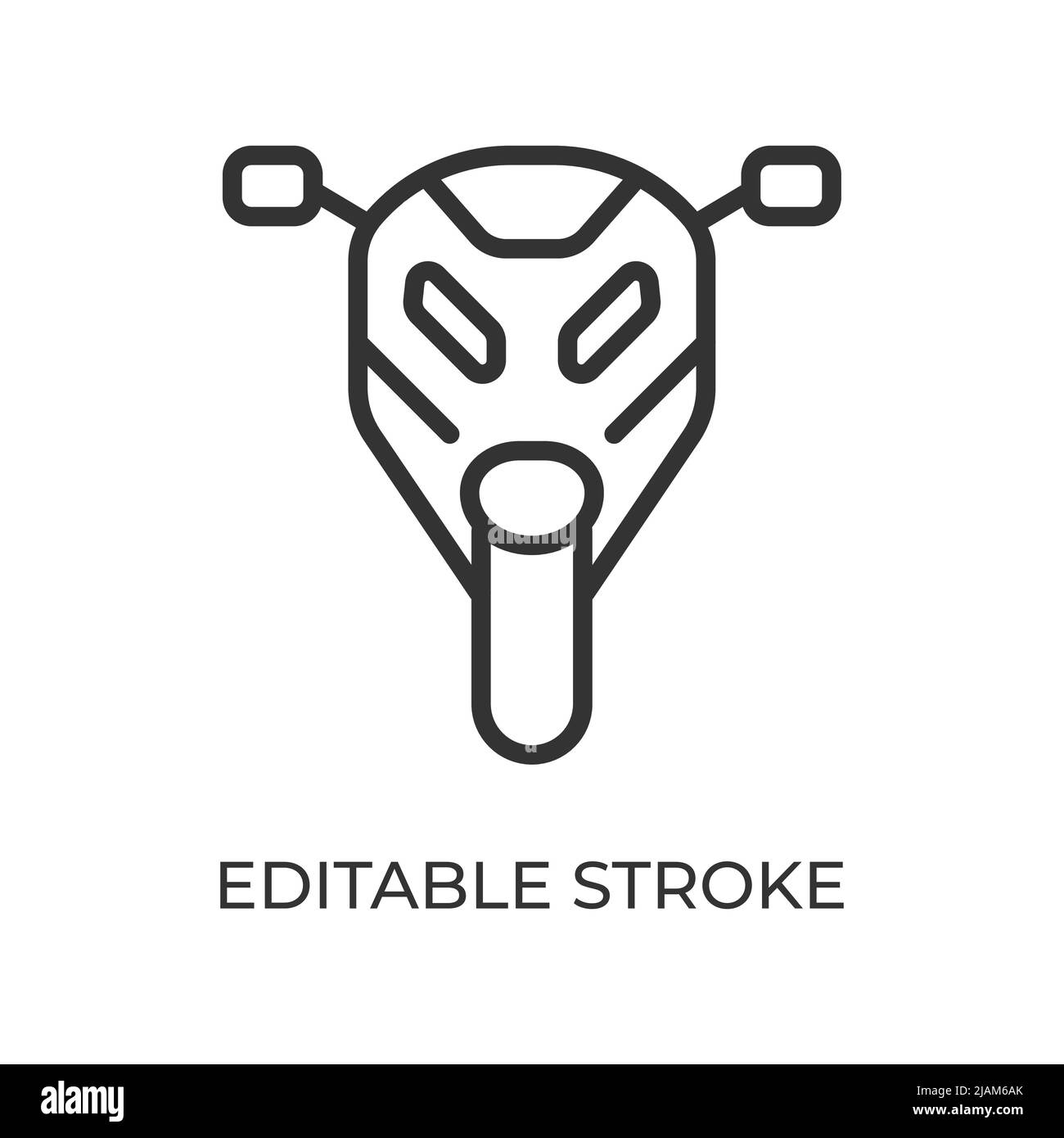 Sports motorcycle front view line icon. Ground transport. Isolated ...