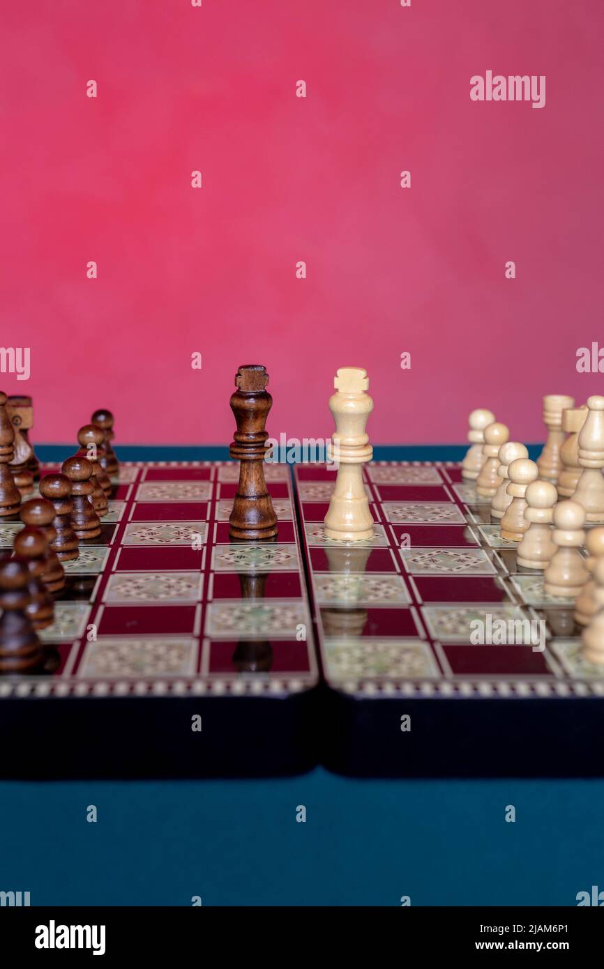 Two kings met on a chess board Stock Photo - Alamy
