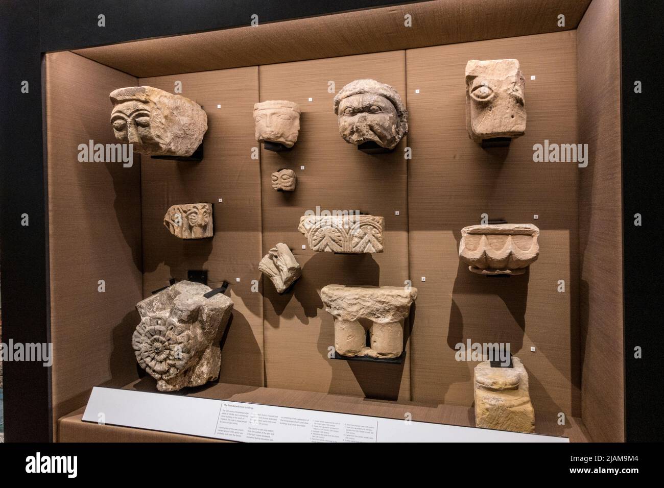 Stone pieces from the 12th Century Whitby Abbey on display in Cholmley ...
