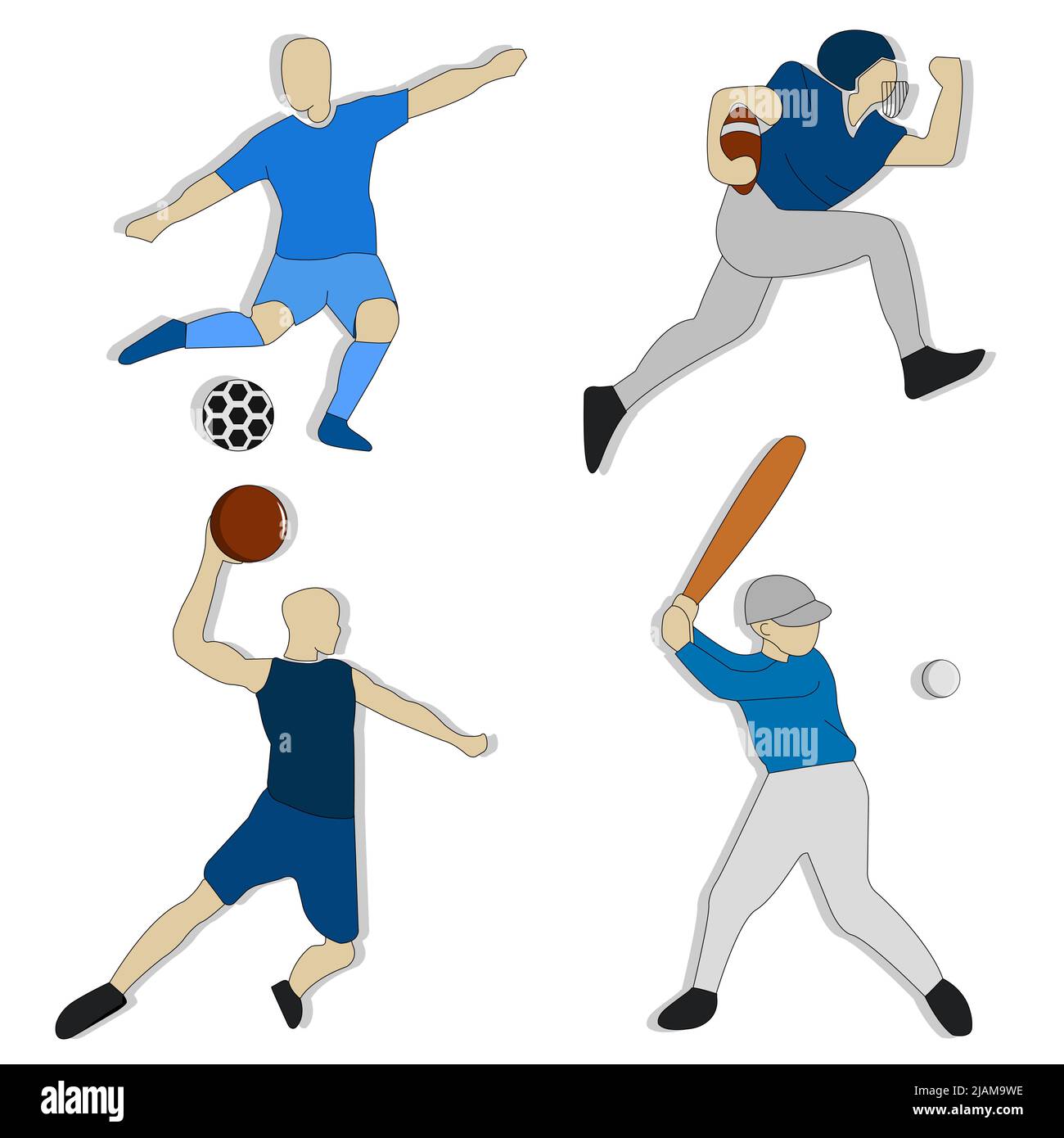 Vector illustration cartoon rugby player hi-res stock photography and ...