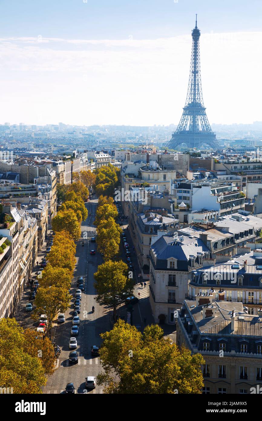 Aerial view of Paris with Eiffel Tower Stock Photo - Alamy