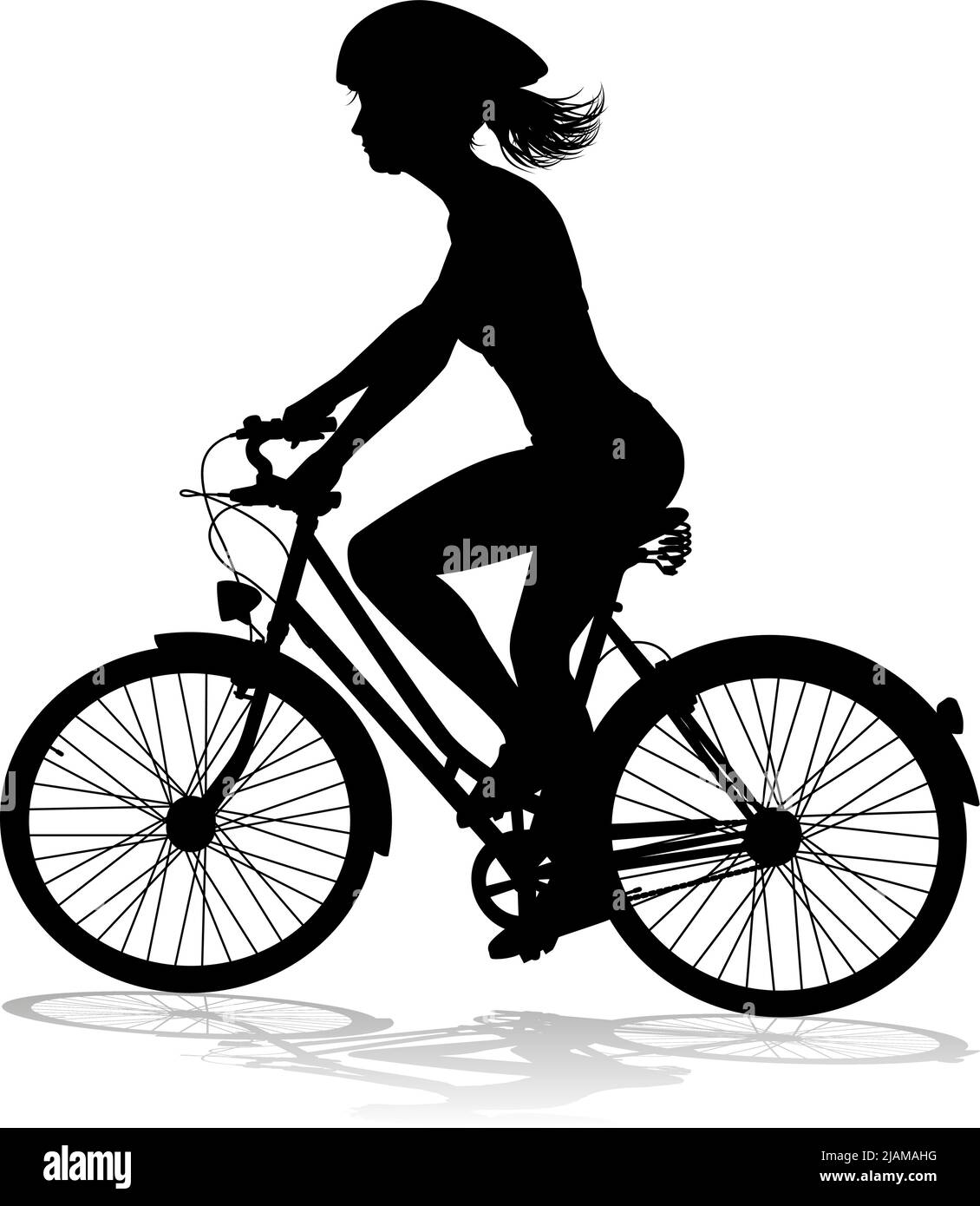 Black girl with bike Cut Out Stock Images & Pictures - Alamy
