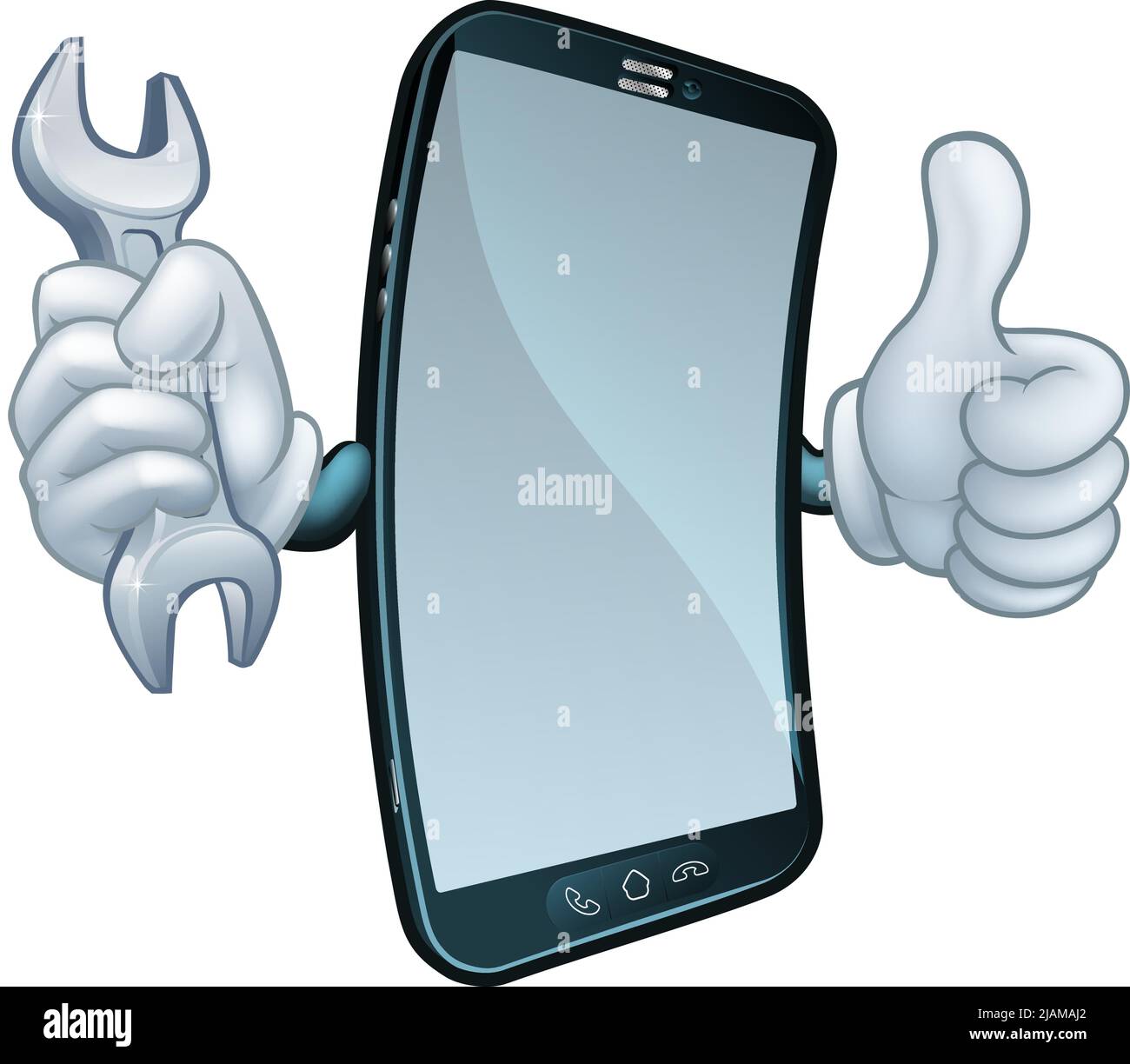 Thumbs up emoji phone Stock Vector Images - Alamy