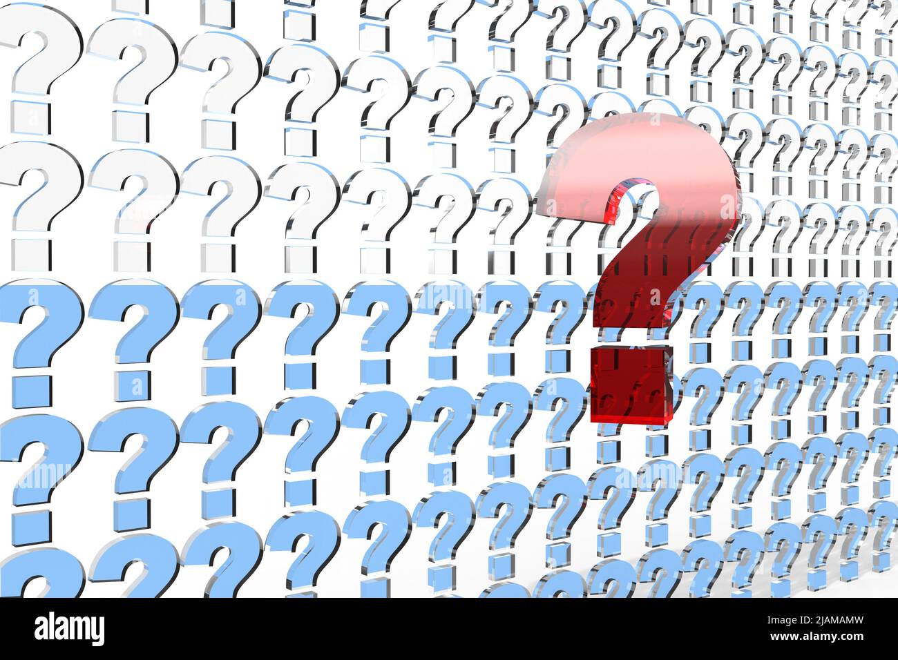 Row of question marks on a white background. 3d render Stock Photo - Alamy